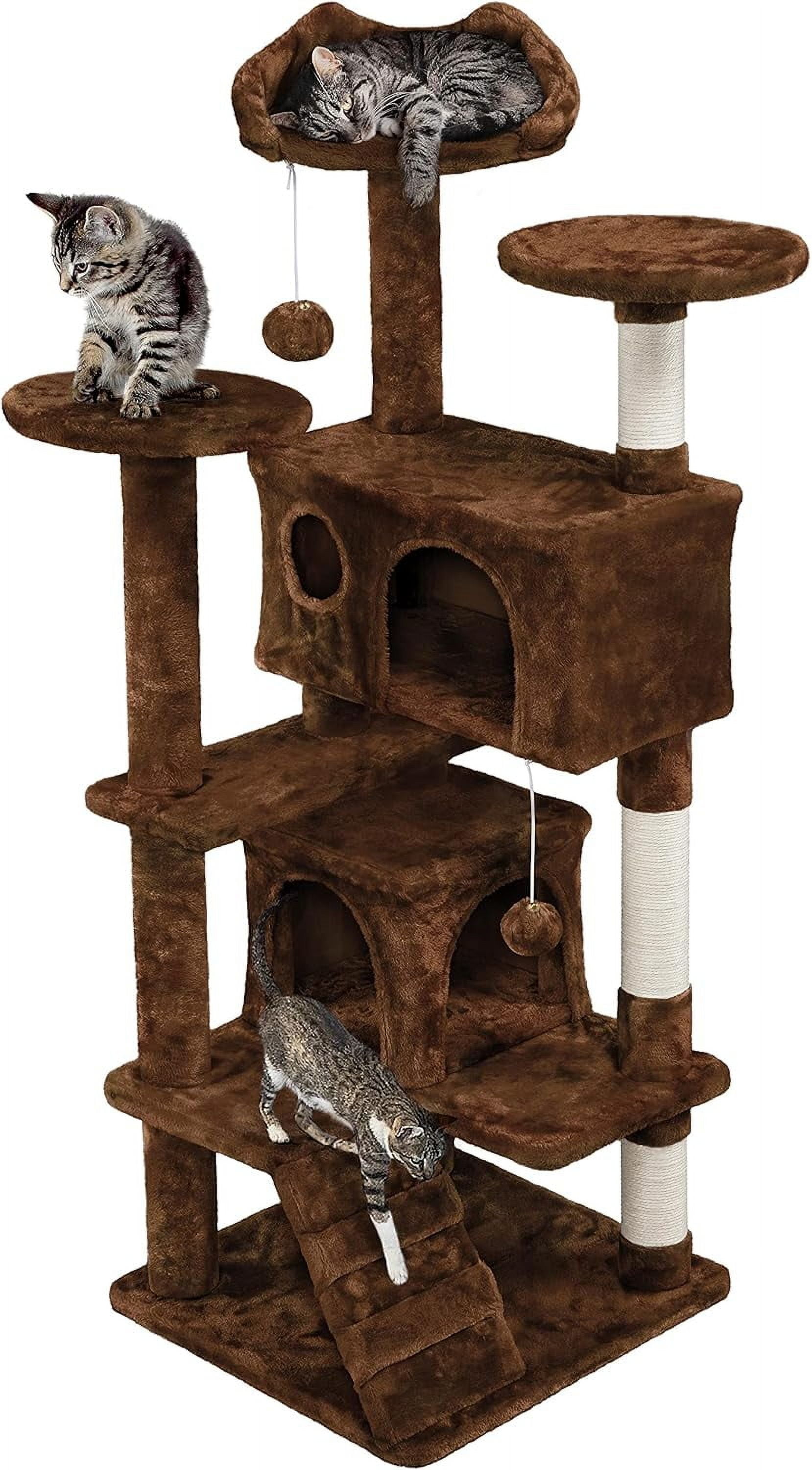 GJWL 54in Cat Tree, Cat Tower w/Large Cat Condo Scratching Posts and ...