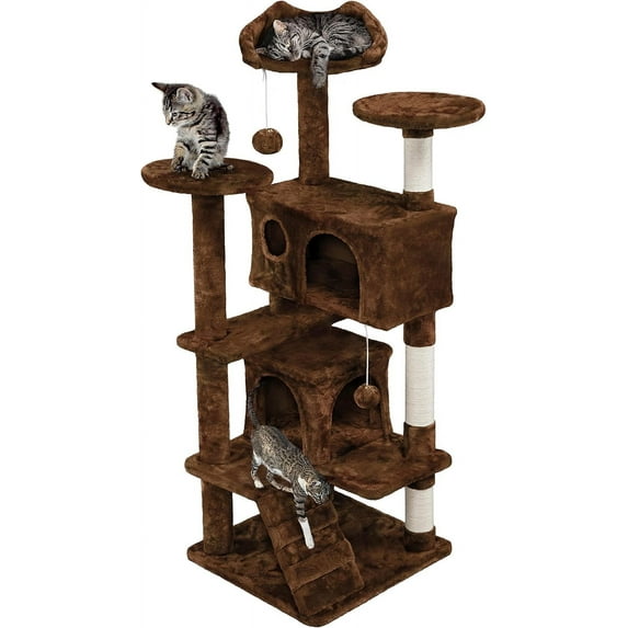 GJWL 54in Cat Tree, Cat Tower w/Large Cat Condo Scratching Posts and ...