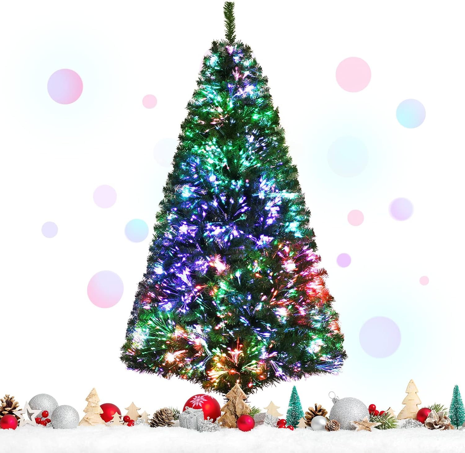 6 Foot Fiber Optic Christmas Trees