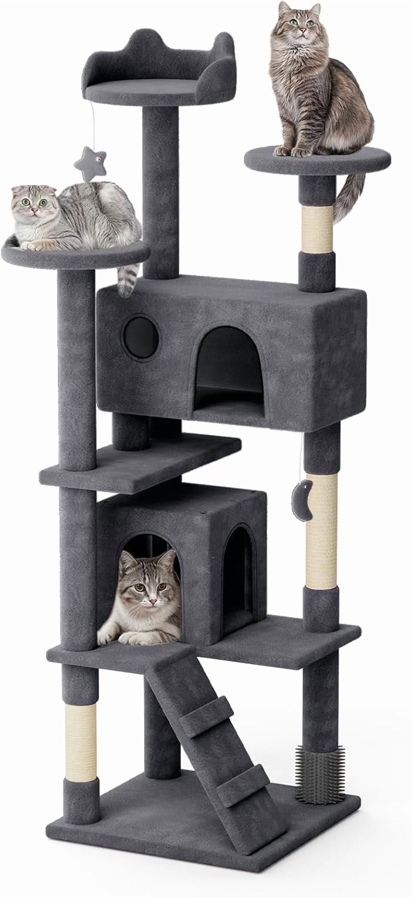 GJWL Cat Tree 77" Cats Tower for Indoor Cats, Multi-Level Cat Condo ...