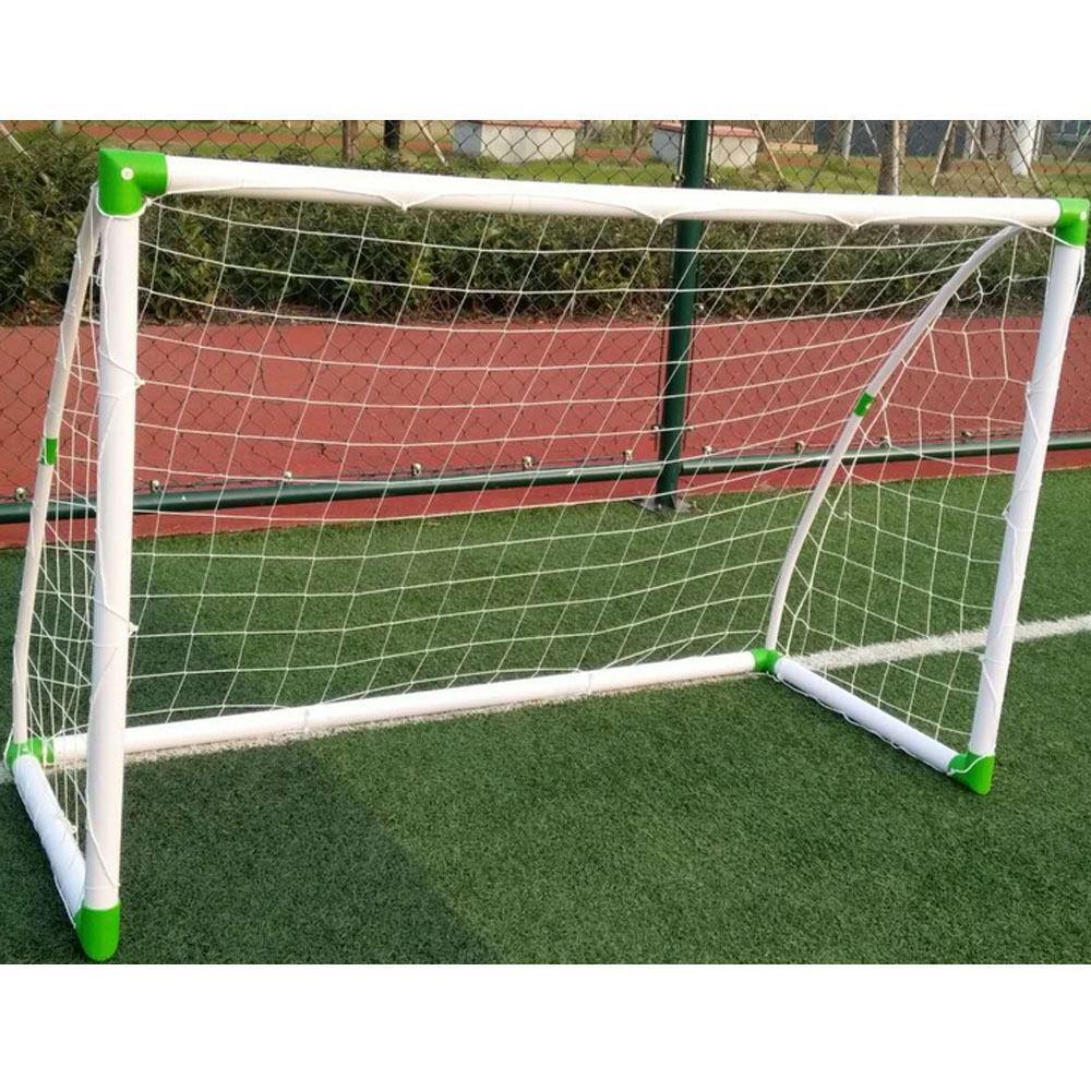 GJWL Heavy-Duty Portable Soccer Goal Net Steel PVC Frame Backyard ...