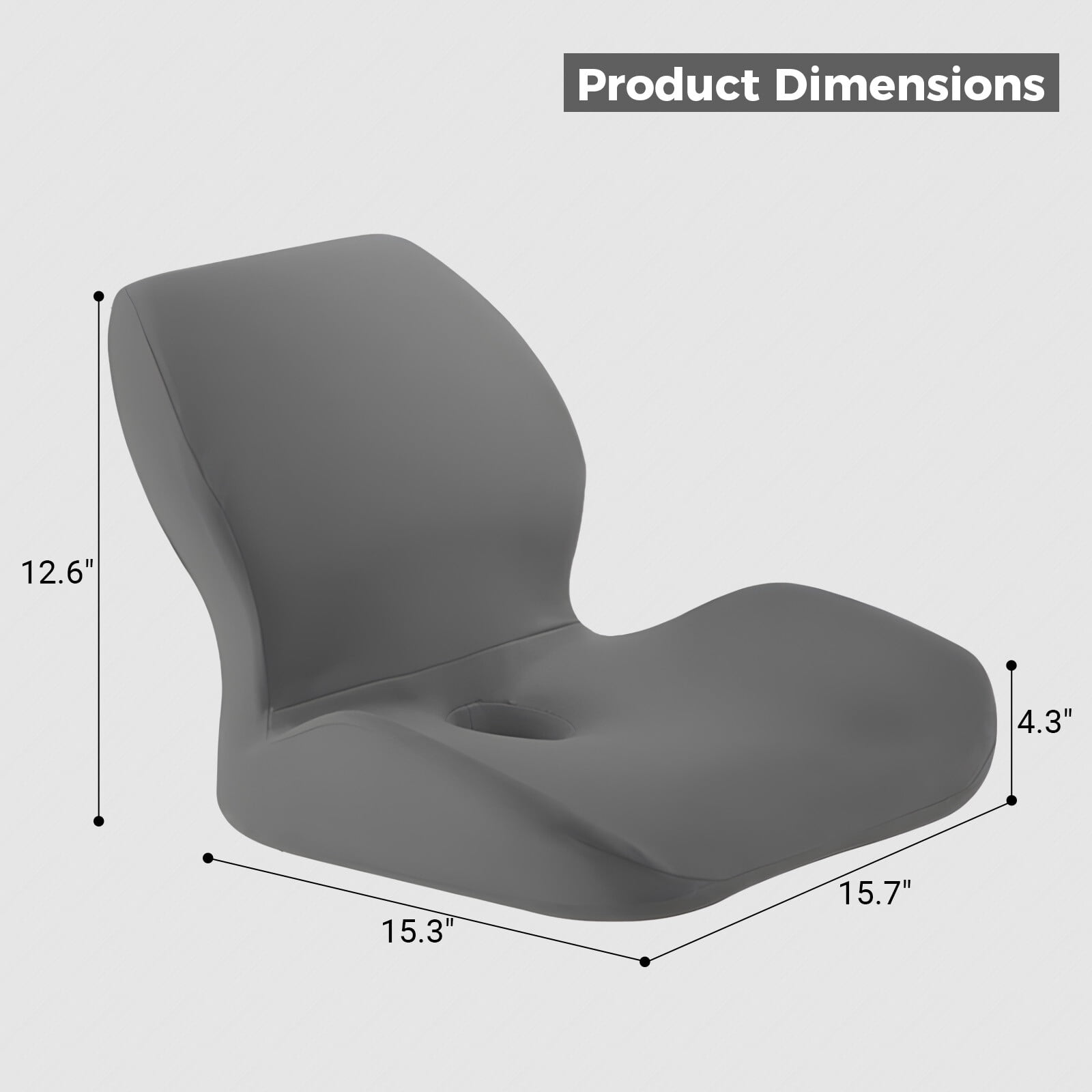 GJWL Office Chair Cushions One-Piece Memory Foam Seat Cushion Lumbar ...
