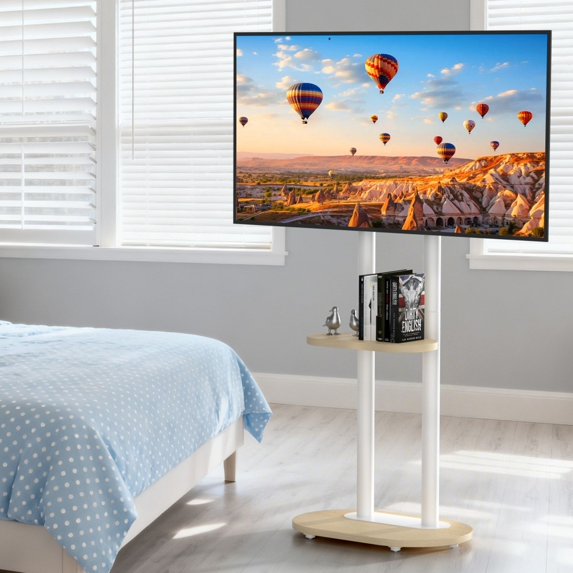 GJWL Rolling TV Stand for 40”-75” TVs Adjustable Height TV Mount w ...