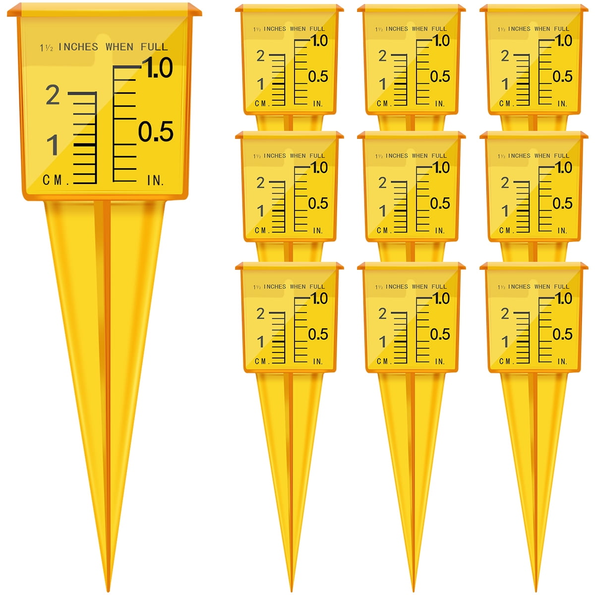 Toorise 10 Pcs Plastic Rain Gauge Two Readings Metric and Imperial ...