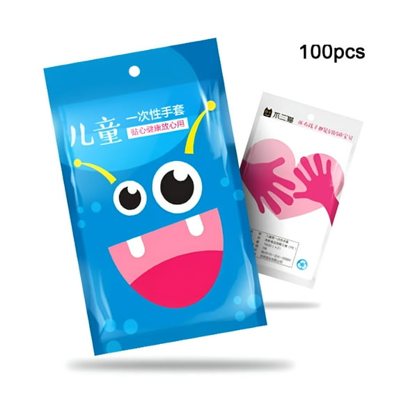 GJX 100 Pcs Multipurpose Disposable Gloves for Kids Durable Hand ...