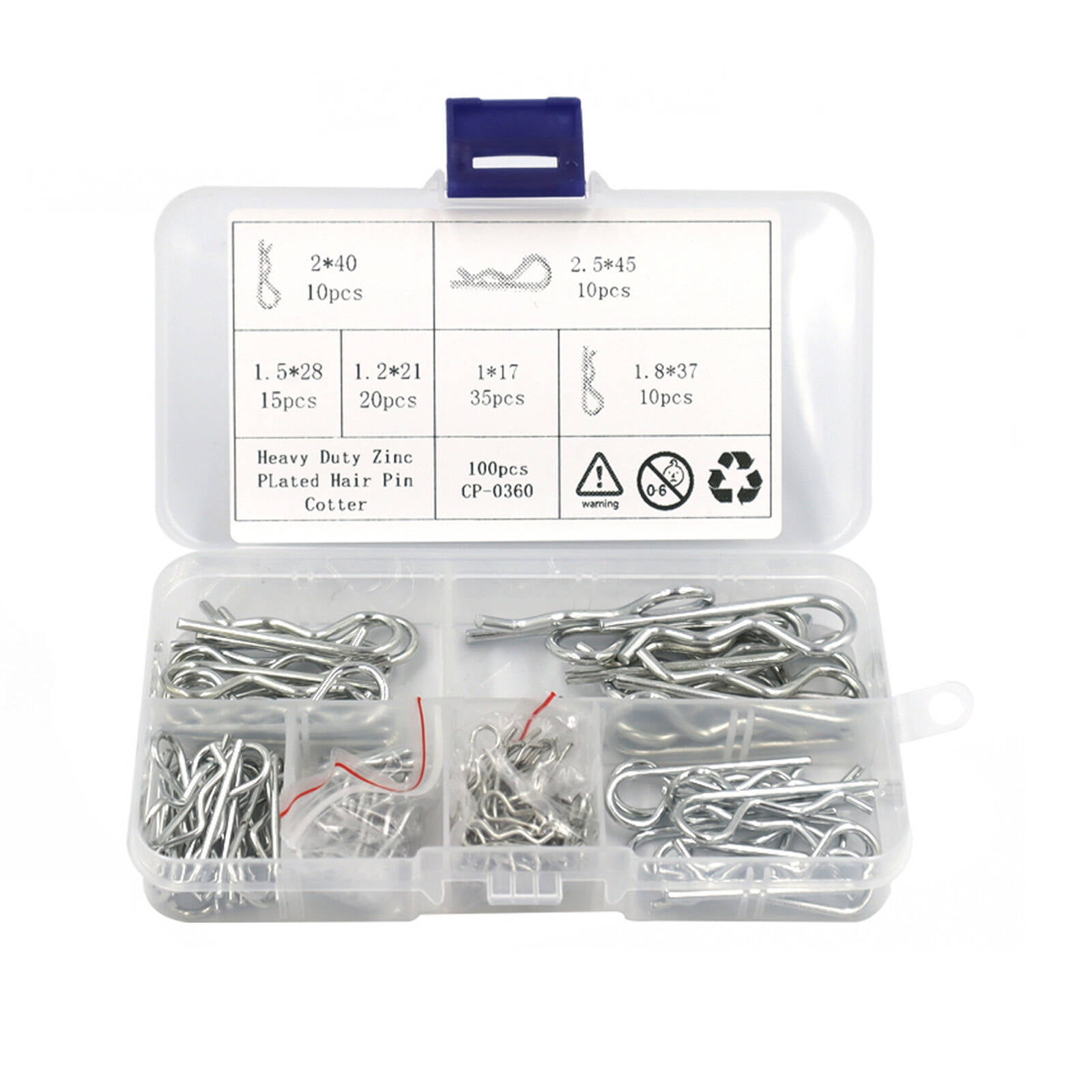 GJX 100Pcs Hitch Pins,Multiple Size Combinations Cotter Pins,Anti ...