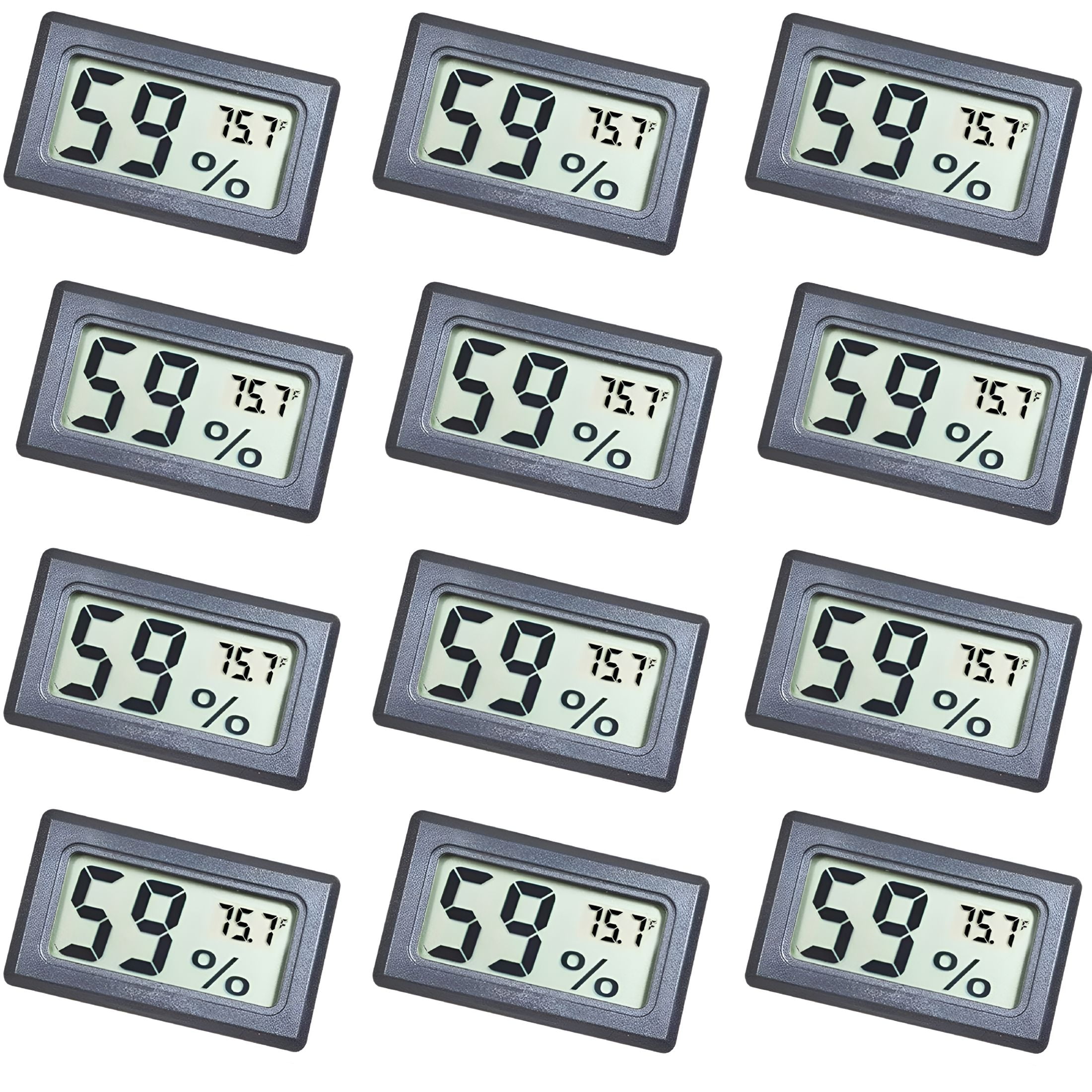 GJX 12Pack Mini Temperature Humidity Meters Gauge Indoor Thermometer ...