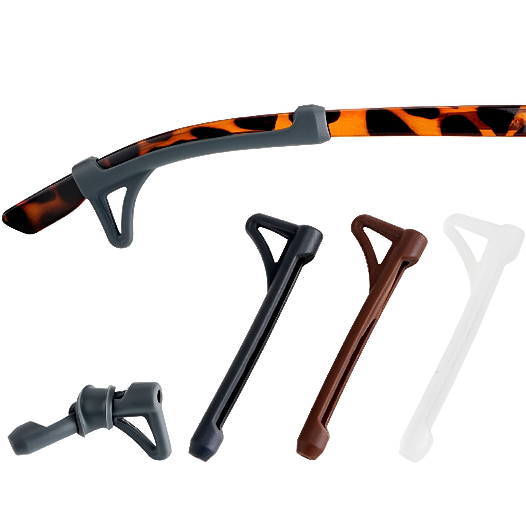 GJX 2 Pairs Anti Slip Large Temple Tip Glasses Spectacles Ear Hooks ...