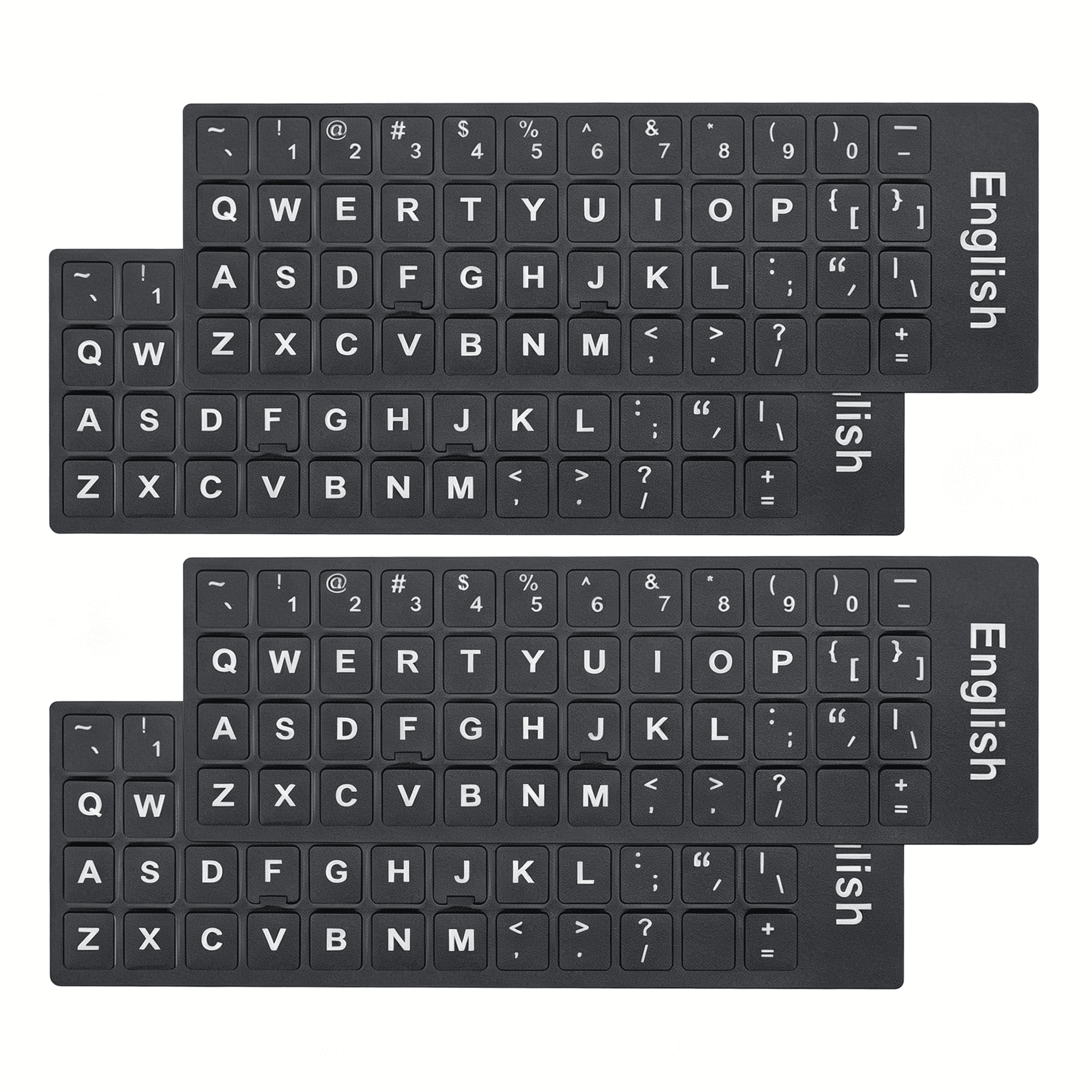 GJX 2 Pcs/Pack Universal English Matte Keyboard Alphabet Stickers,Black ...