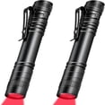 GJX 2 Pcs Red Light Flashlight Led Pen Light Bright Torch for Night ...