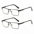 GJX 2026 New 2 Pairs of Mens Classic Rectangle Reading Glasses +5.0 ...