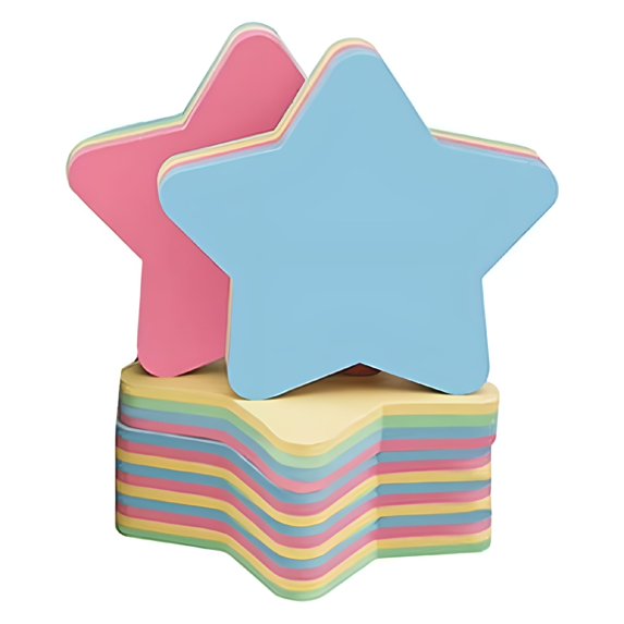GJX 2026 New Cute Mix 4-Color Star Shaped Sticky Notes,400 Sheets Self ...