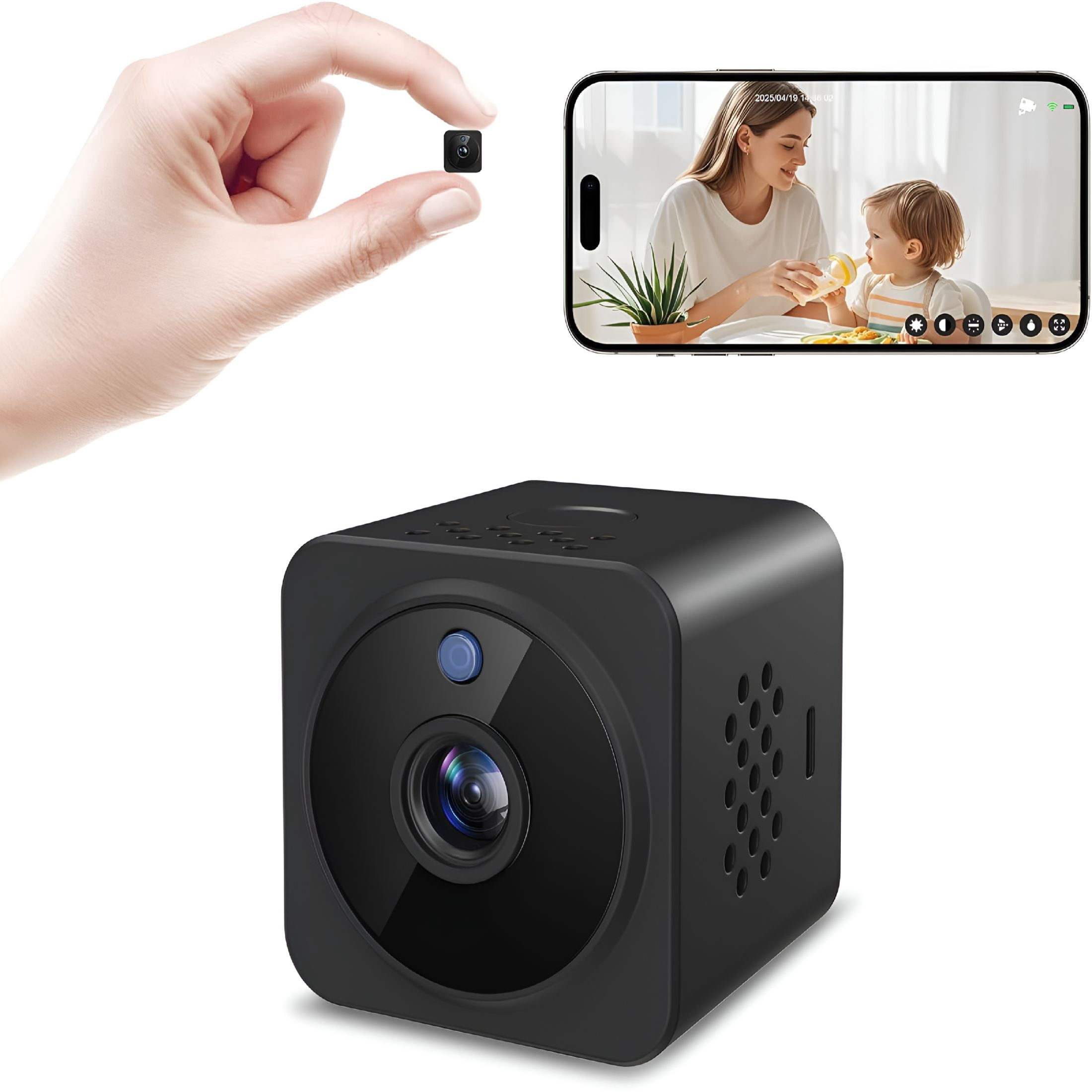 GJX 2026 New Hidden Camera Spy Camera,4K Hd Mini Nanny Cam for Home ...