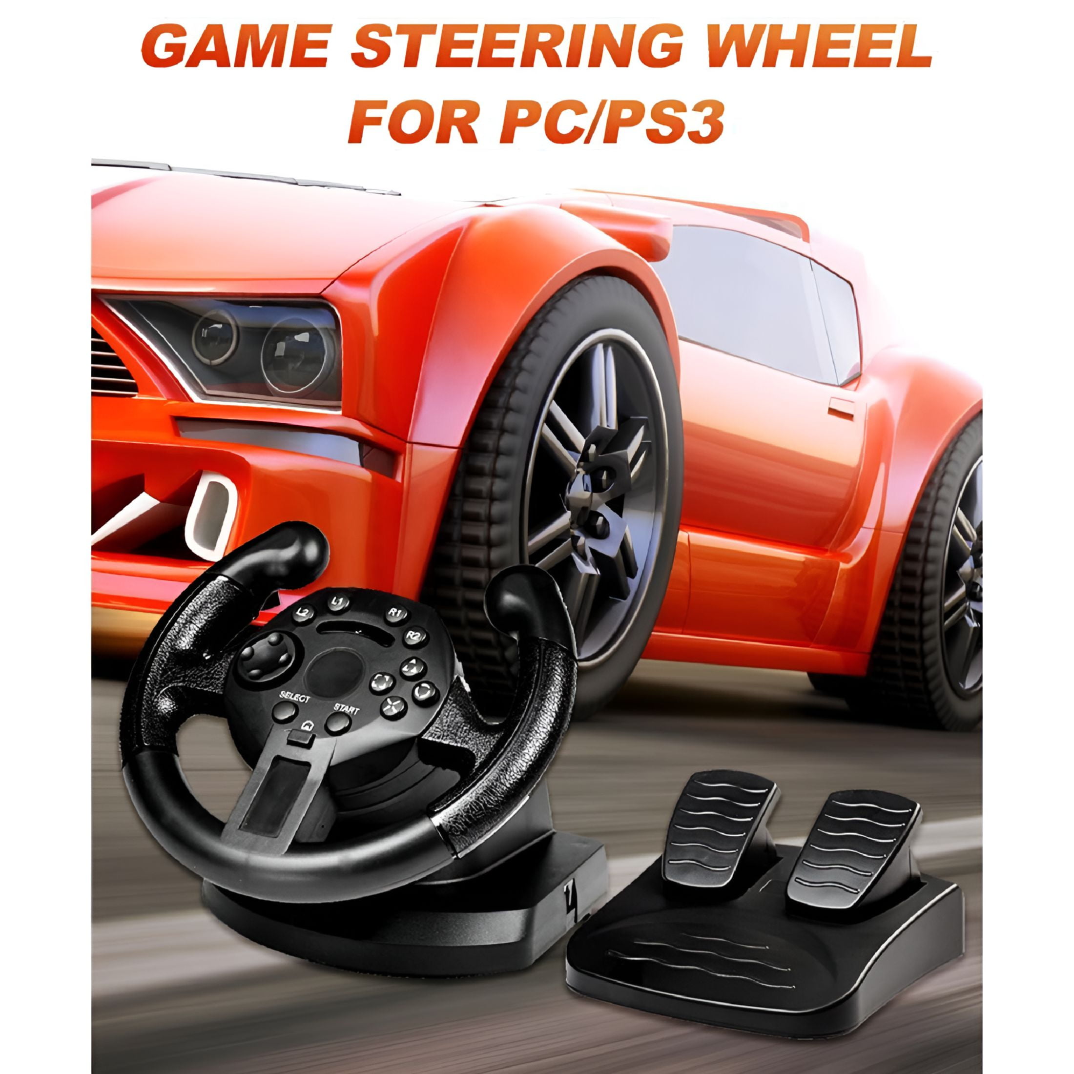 GJX 2026 New Racing Steering Wheel for Ps3 Pc Game,With Foot Pedal Unit ...