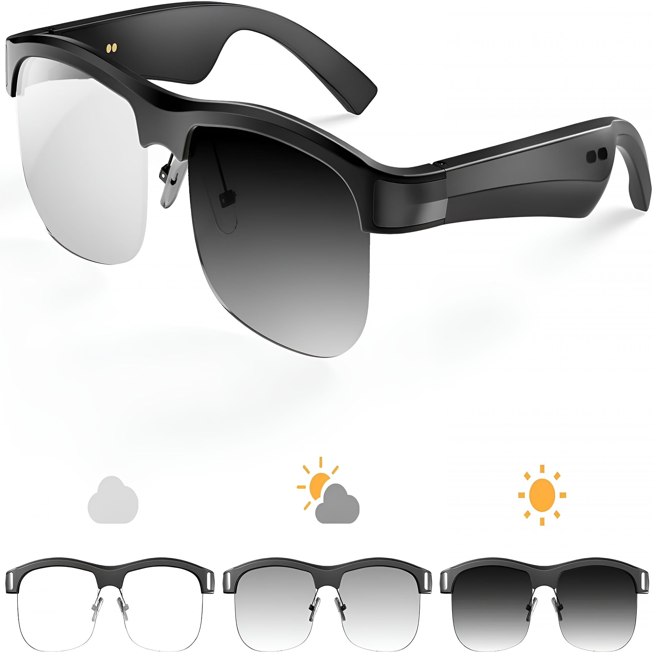 GJX 2026 New Smart Glasses with Photochromic Lenses-Bluetooth ...