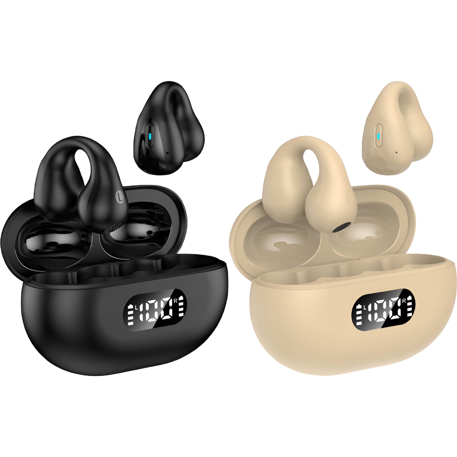 GJX 2Pcs Bone Conduction Headphones,Bone Conduction Technology Open Ear ...