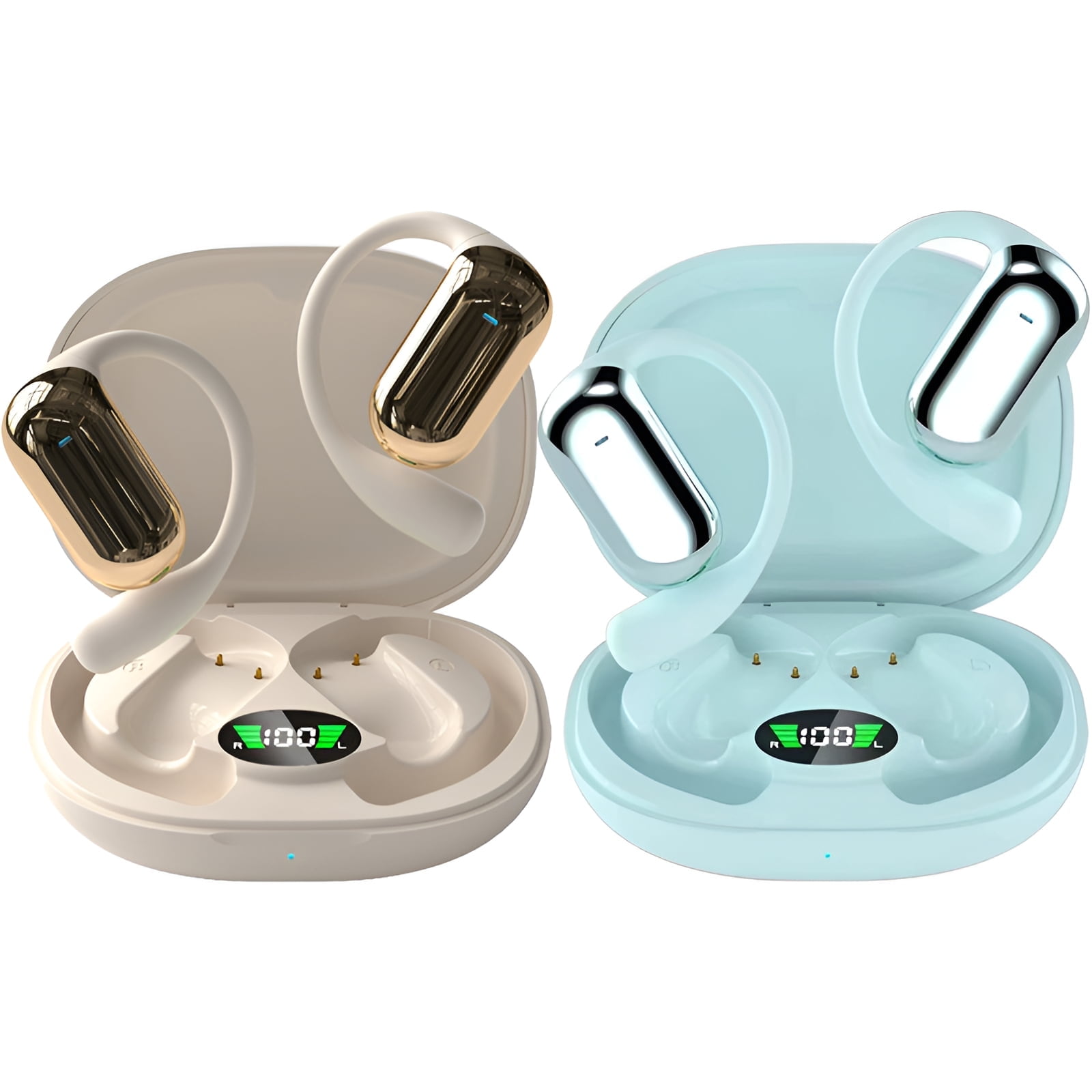 GJX 2Pcs Bone Conduction Headphones,Ear Hook Design Open Ear Headphones ...