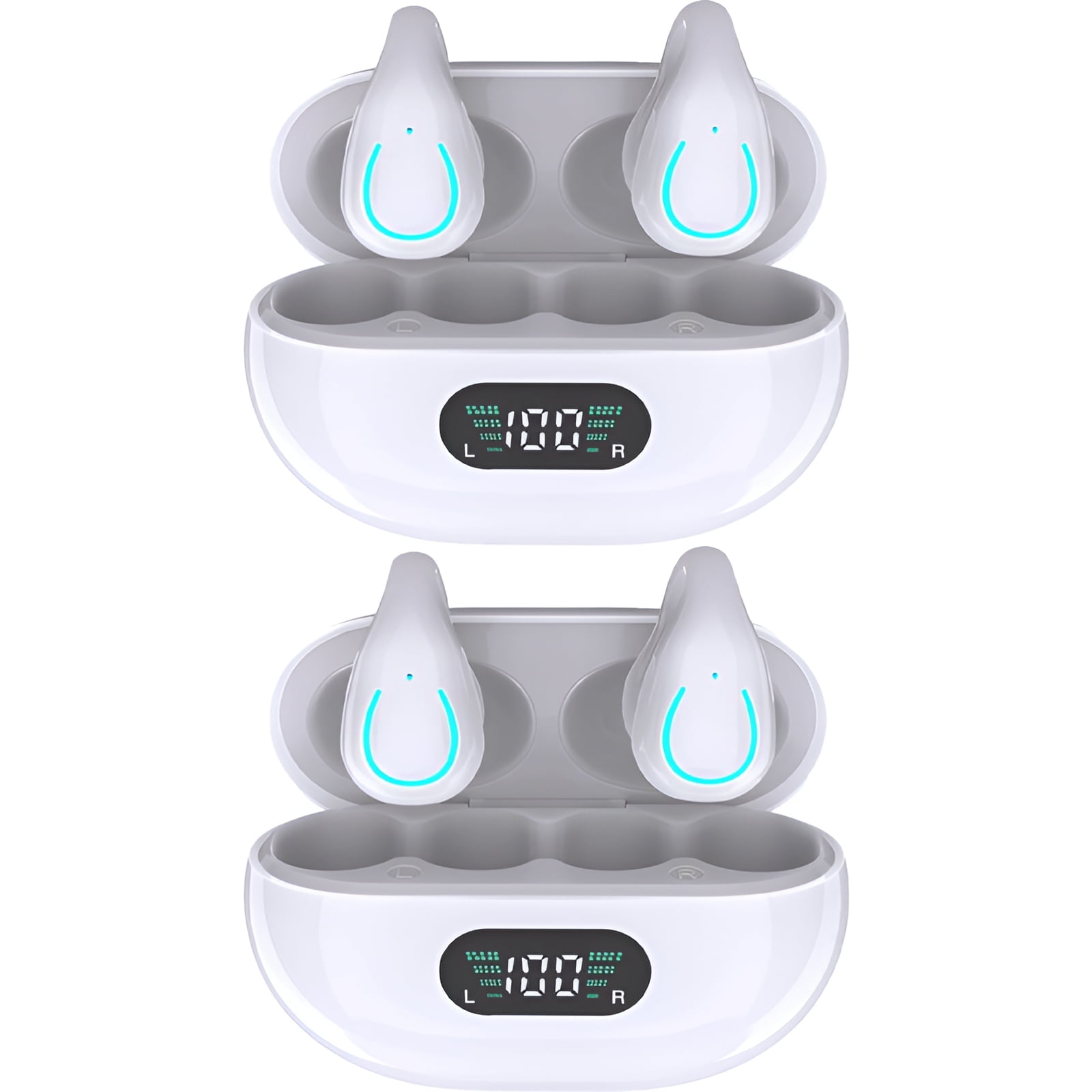 GJX 2Pcs Bone Conduction Headphones,Ear Hook Design Open Ear Headphones ...