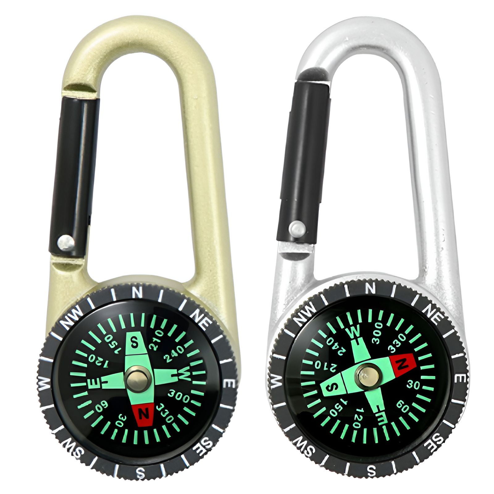 GJX 2Pcs Compass Hiking Survival,Clear Bubble Compass,Multifunctional ...