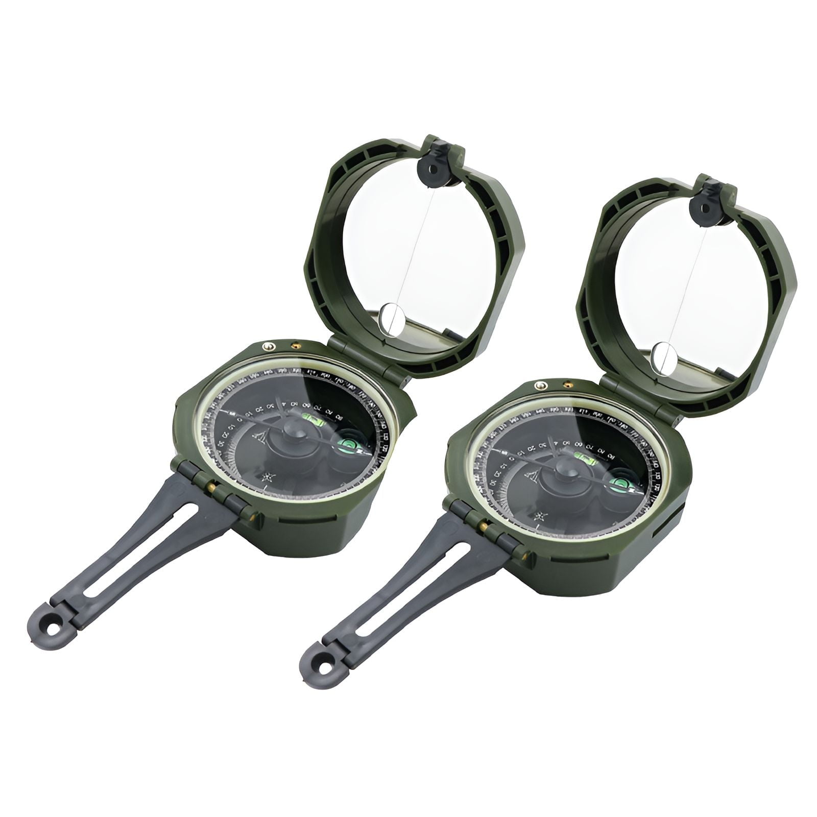 GJX 2Pcs Compass Hiking Survival,Level Bubble Design Compass,Observe Level Status Compass for ...