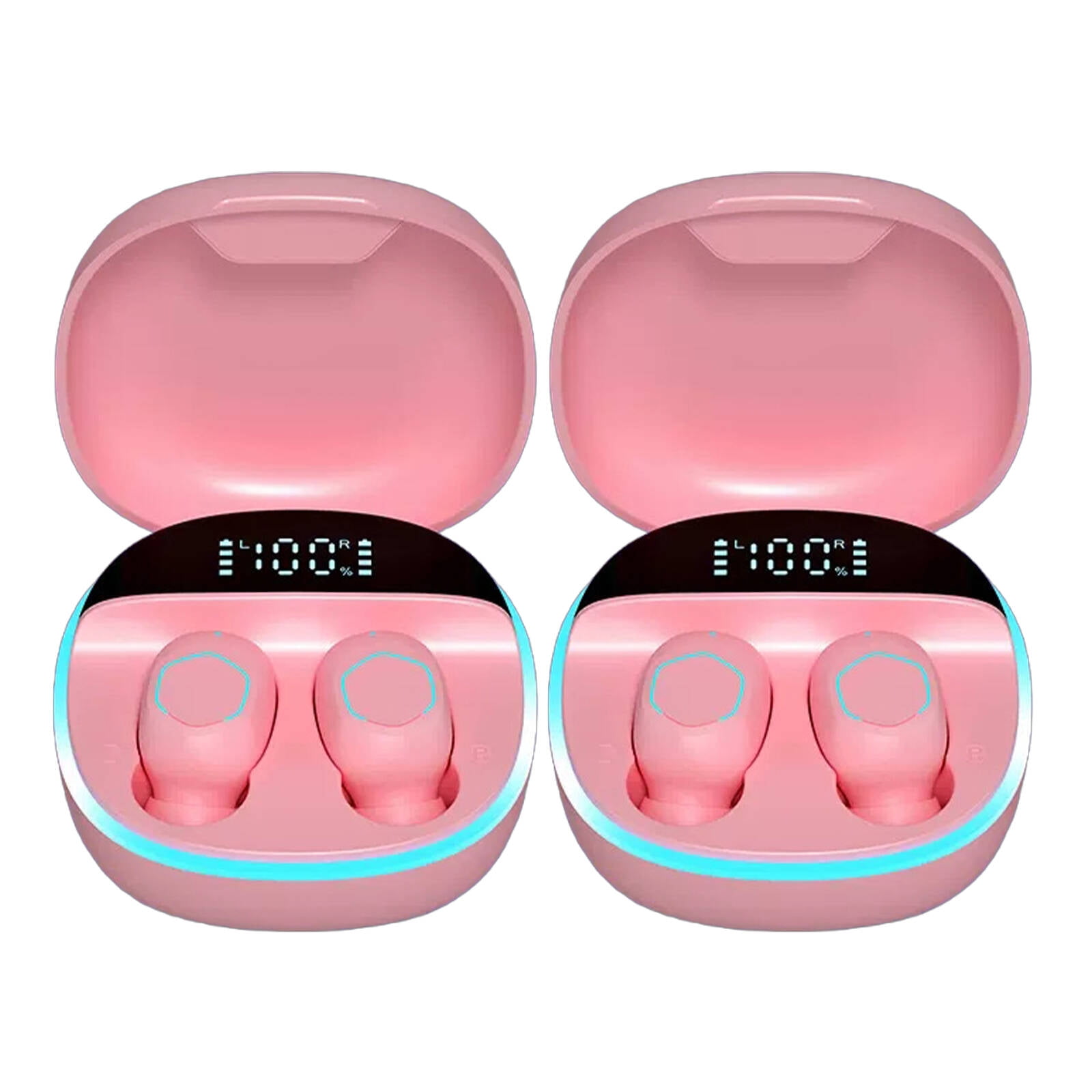 GJX 2Pcs Ear Buds Clear Sound Wireless Earbuds Easy Pairing Headphones ...