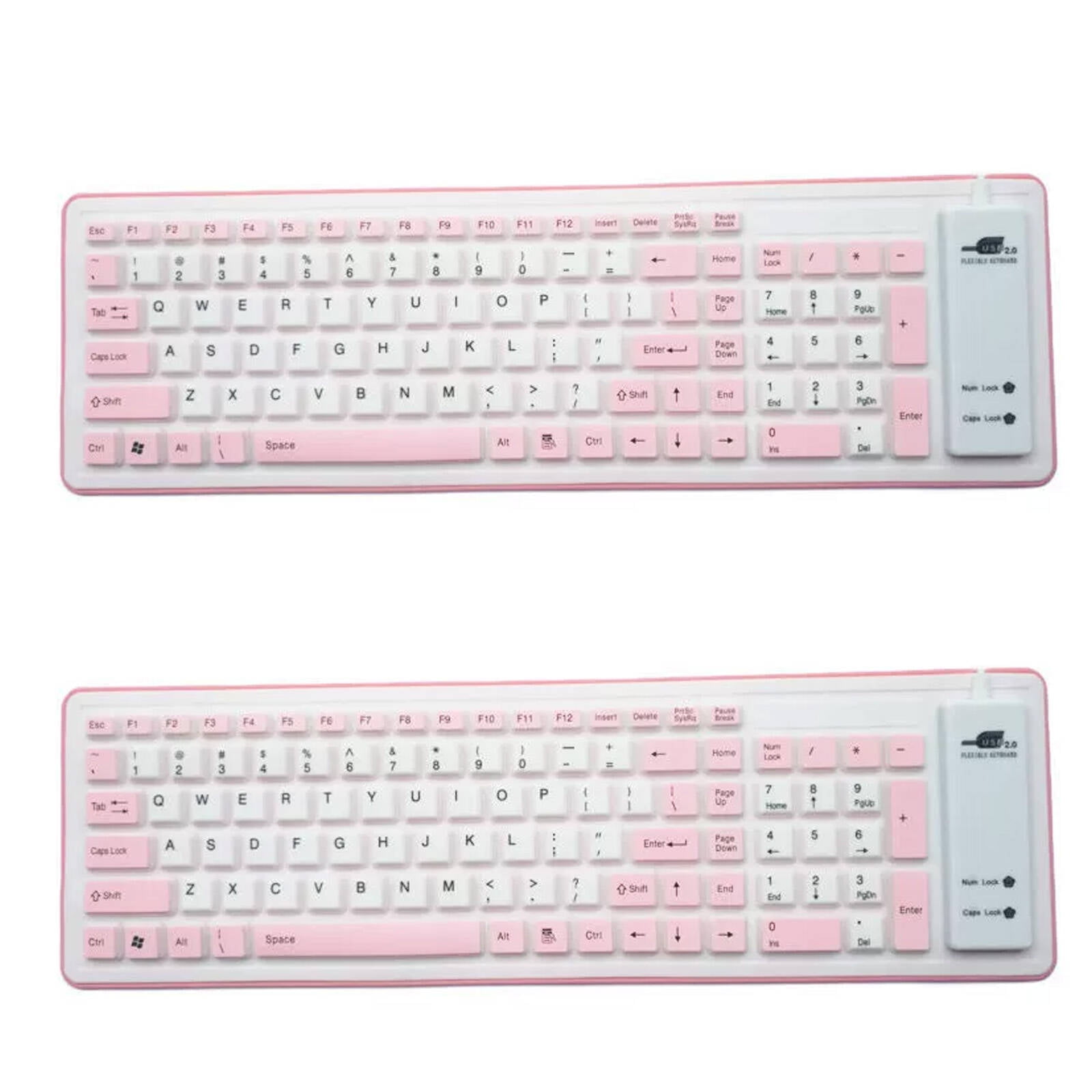 GJX 2Pcs Foldable Keyboard Waterproof and Dustproof Usb Keyboard Dual ...
