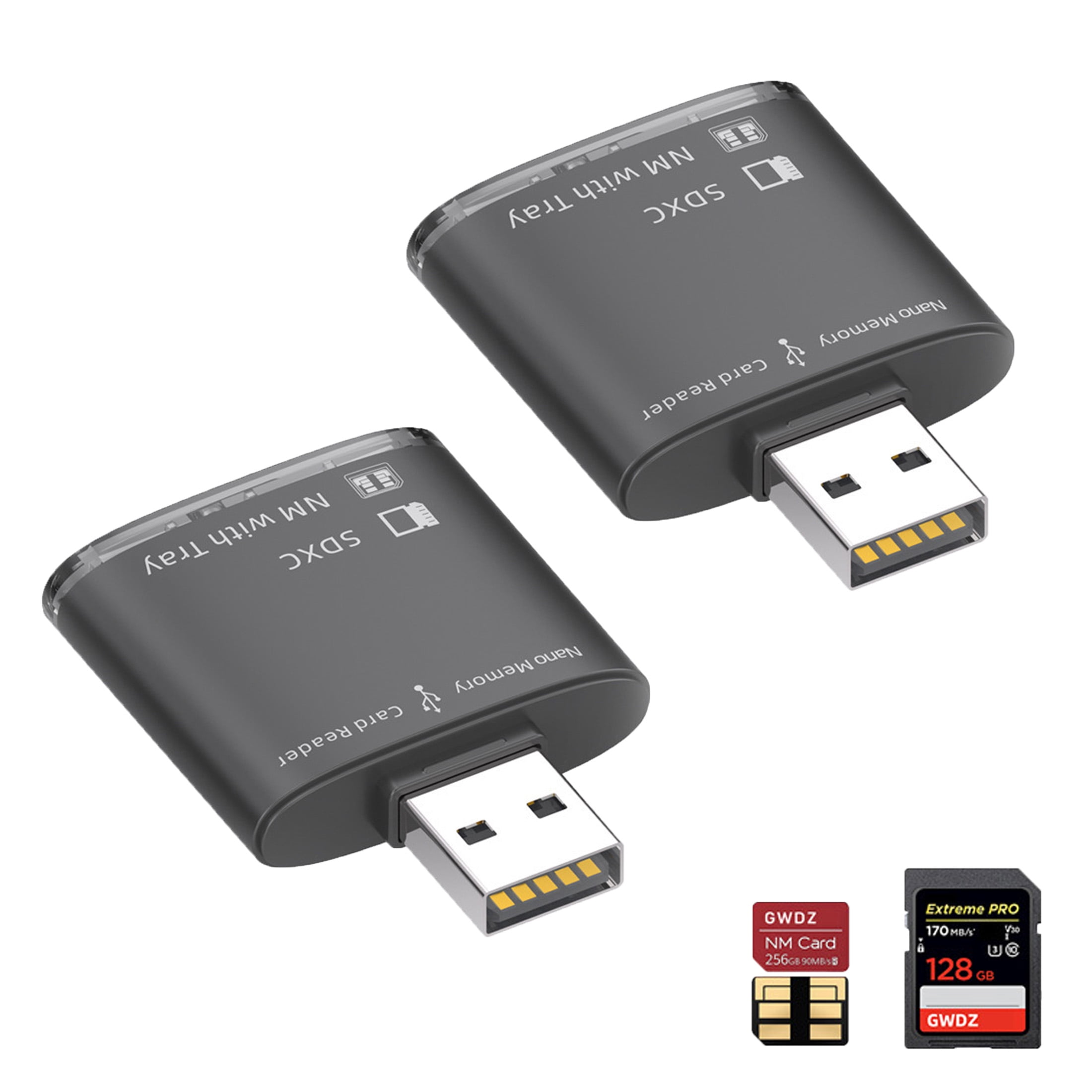 GJX 2Pcs USB 3.0 Card Reader,High-Speed Transfer OTG USB SD Card Reader ...