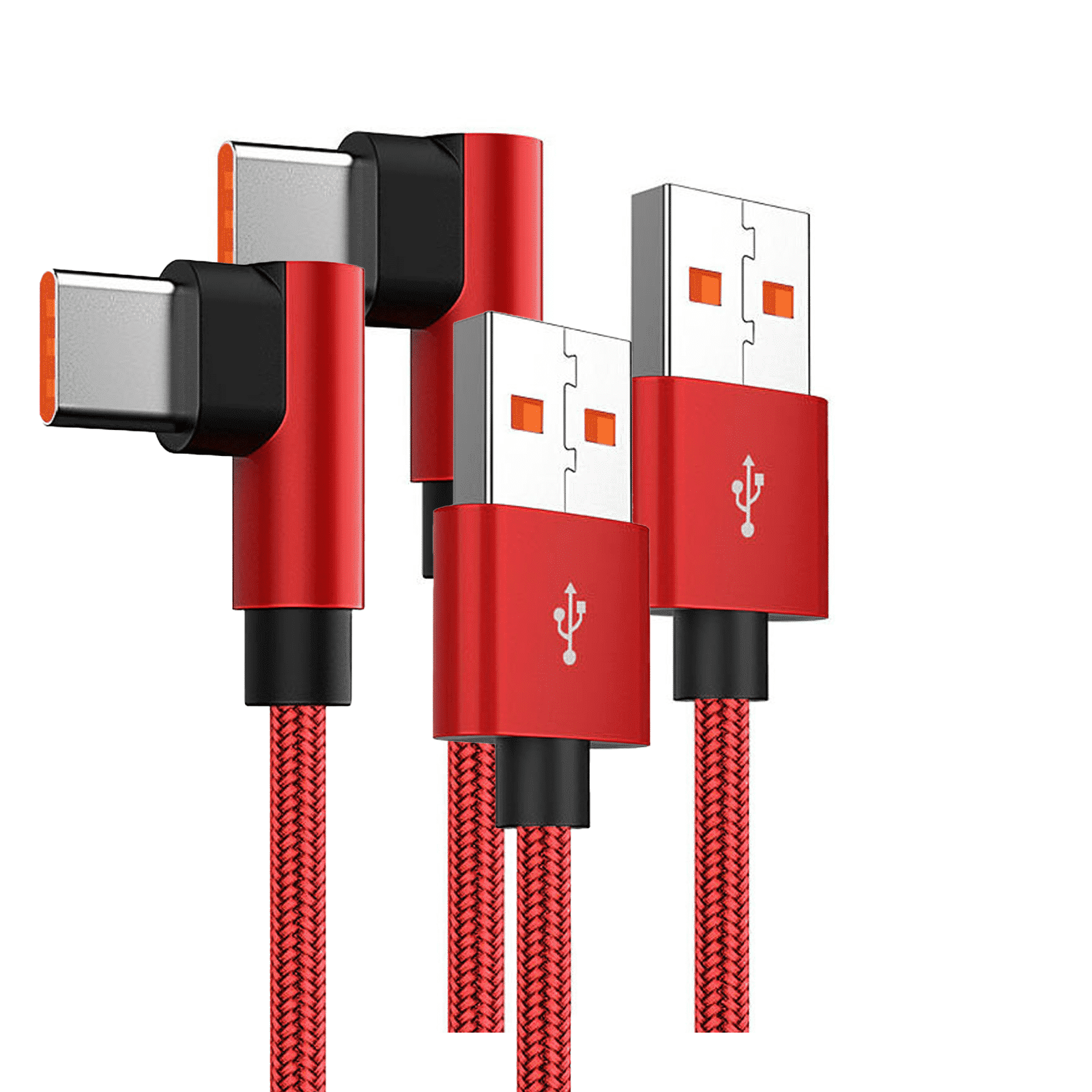 GJX 2Pcs USB Cable Fast Charging USB Type C Cable,Right Angle 90° Elbow ...