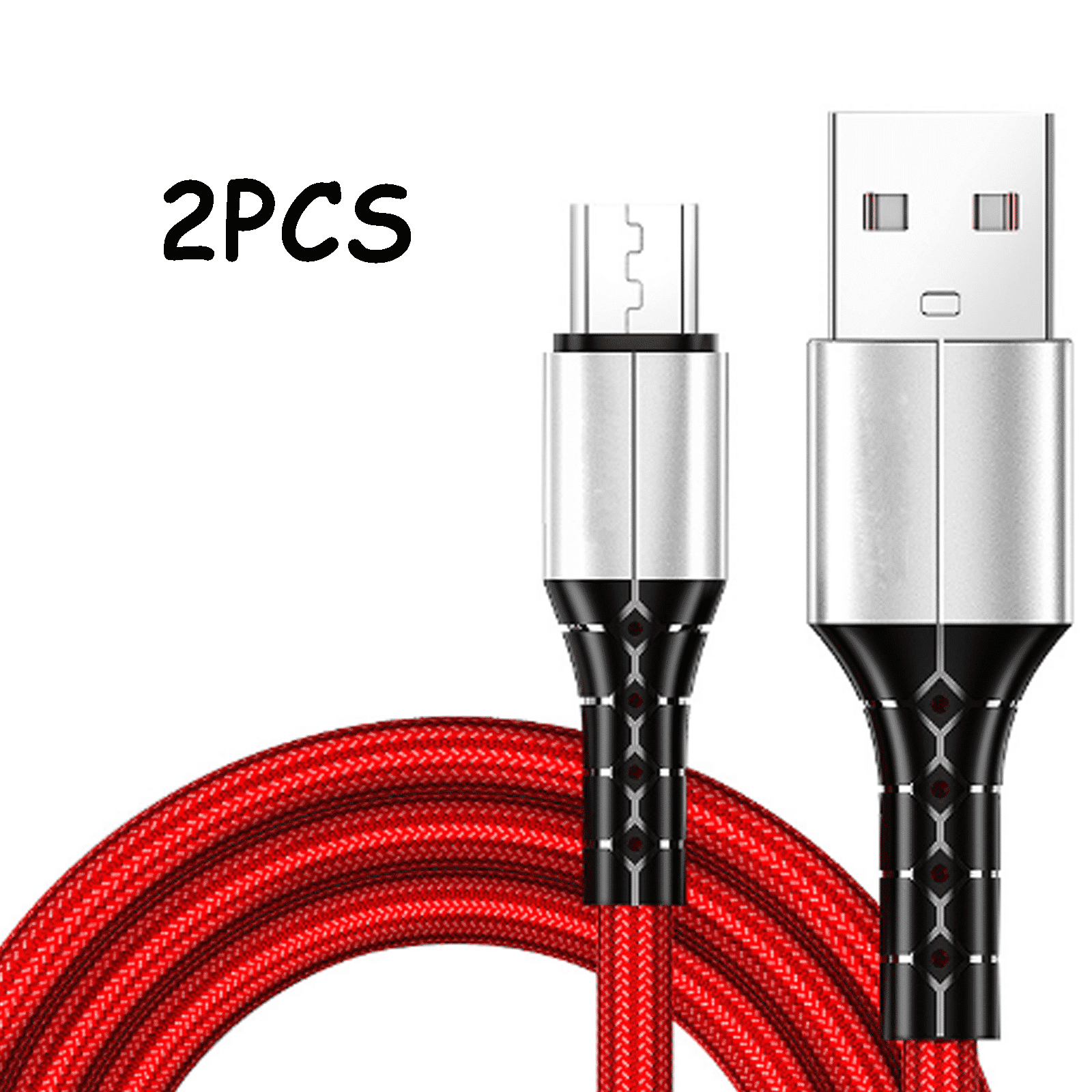 GJX 2Pcs USB Cable,High-Speed Charging Android Charger Cable,Micro USB ...