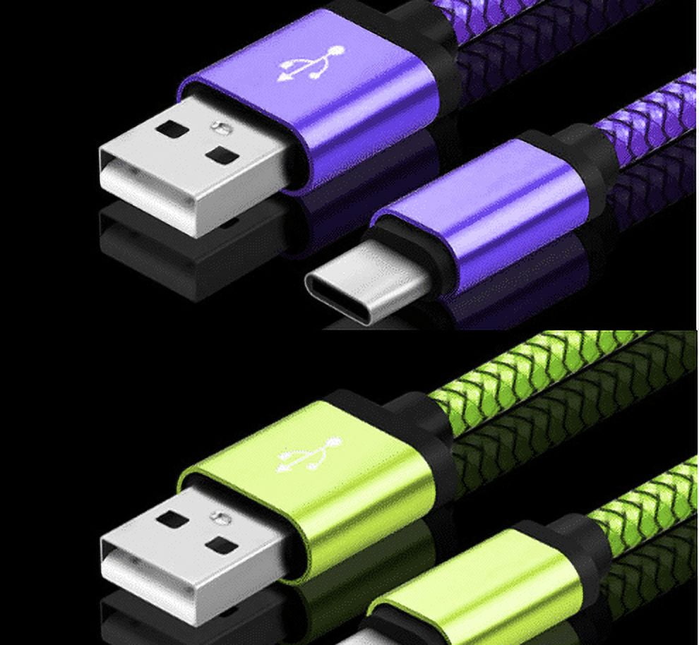 GJX 2Pcs Usb Cable,Anti-Oxidation Micro Usb Cable,Velvet Wrap Quick Charge Usb Type C Cable ...