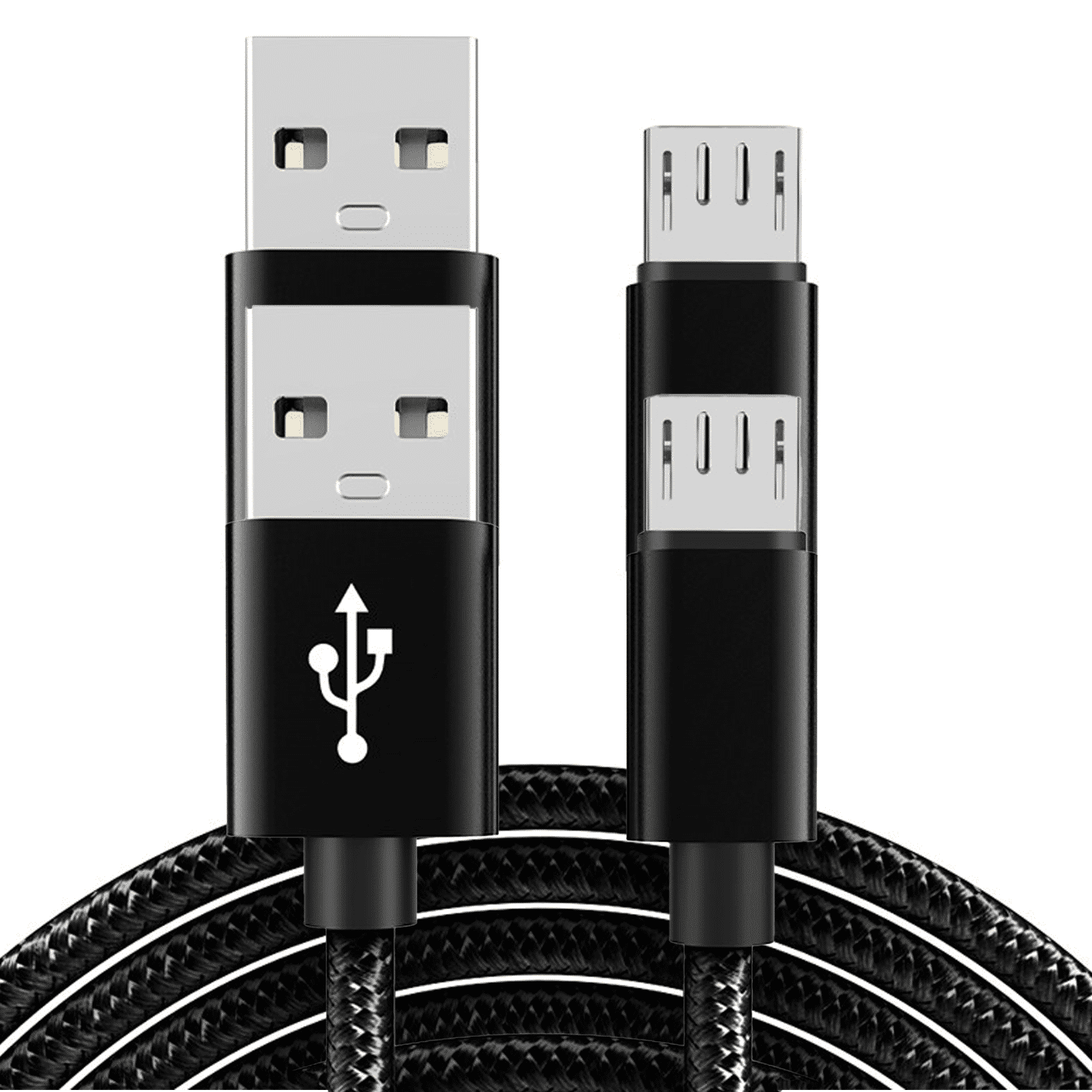 GJX 2Pcs Usb Cable,Intelligent Charging Micro Usb Cable,Tightly Woven ...