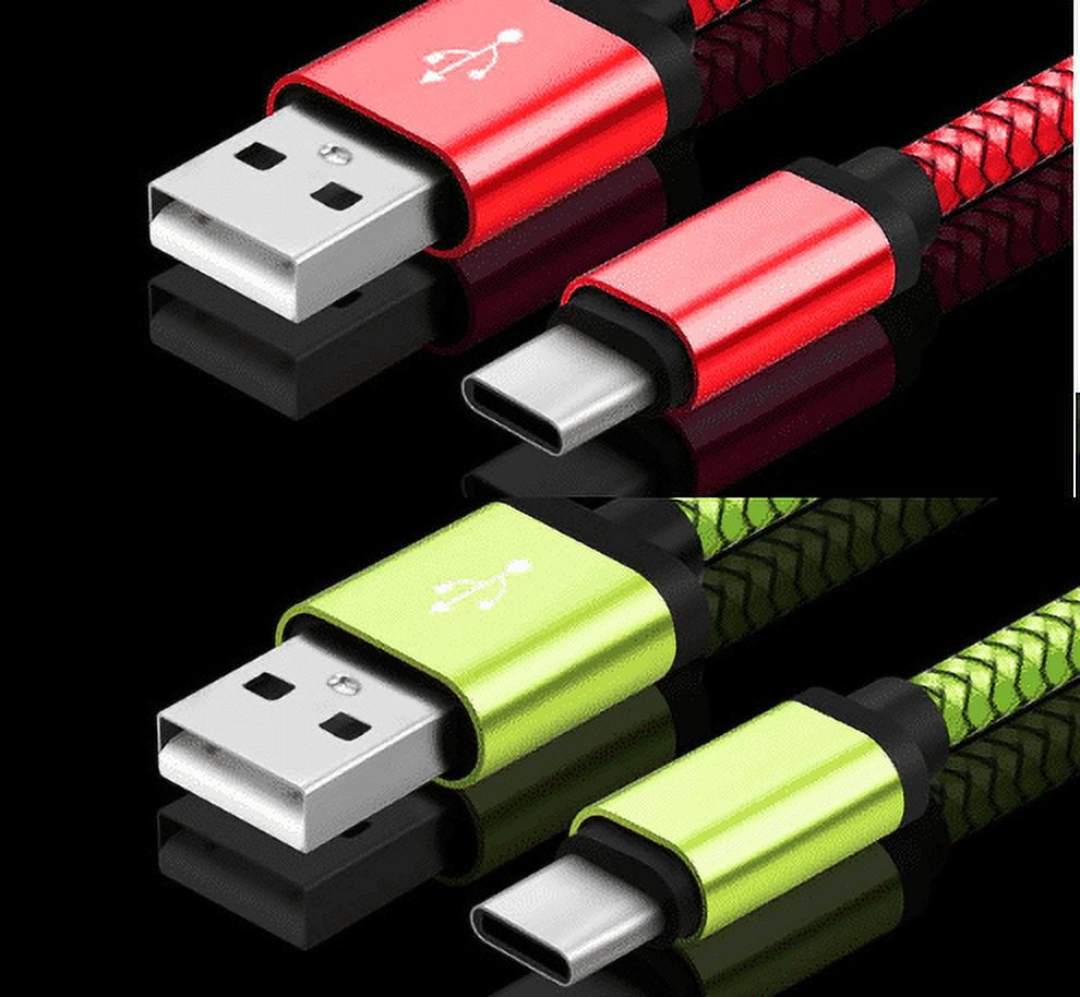 GJX 2Pcs Usb Cable,Nylon Thread Micro Usb Cable,Anti-Pull Stable ...