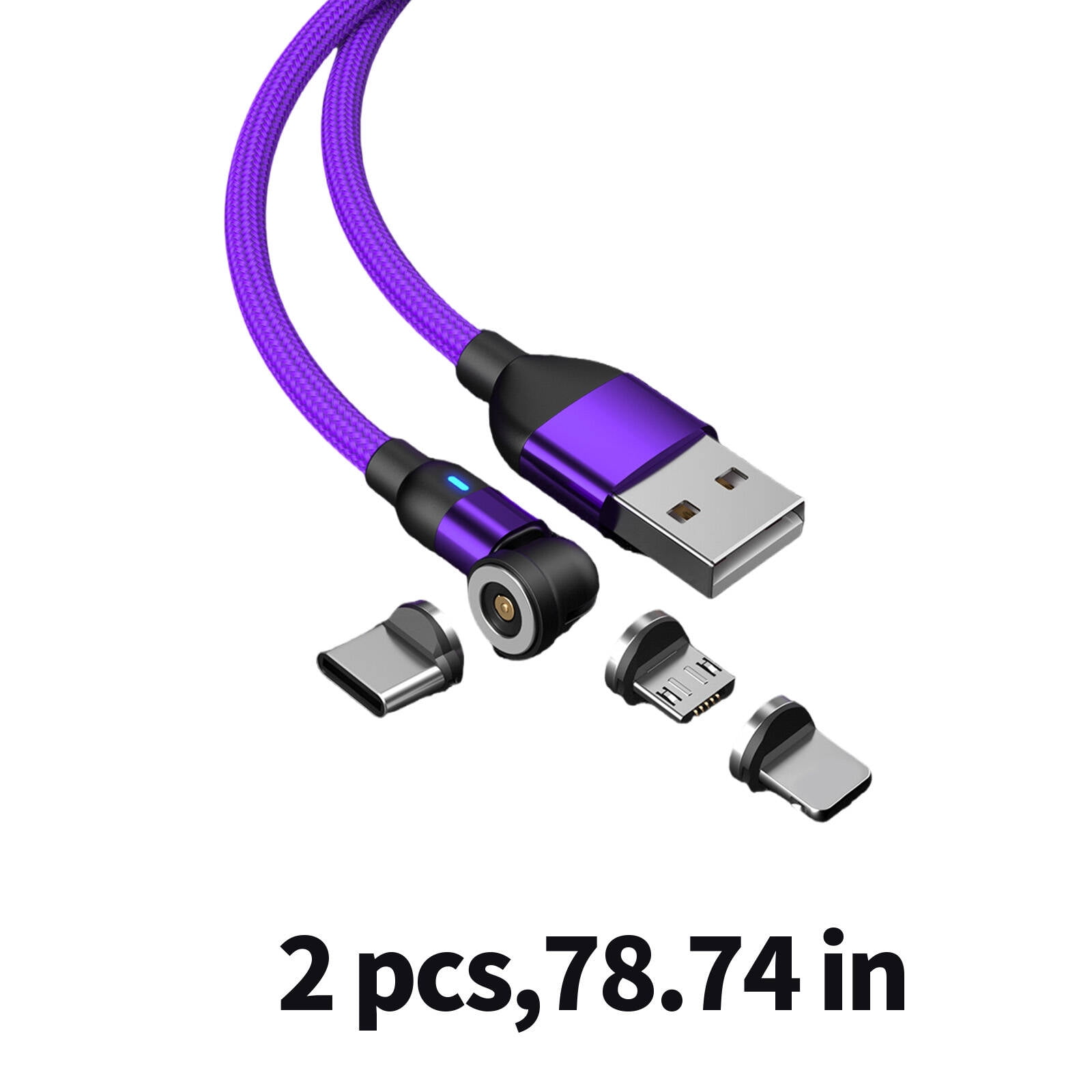 GJX 2Pcs Usb Cable,Upgraded Design 3 in 1 Charging Cable,Comfortable ...