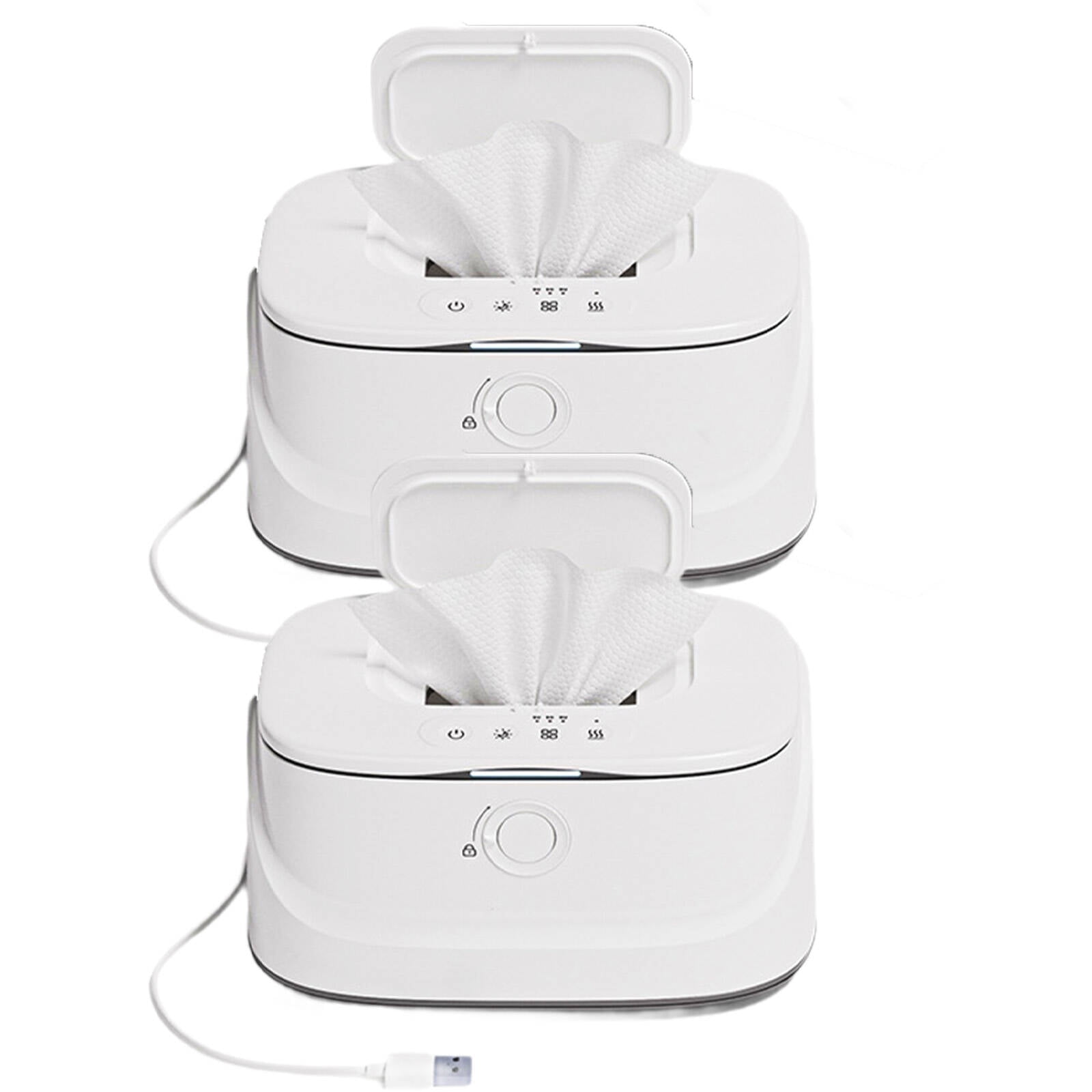 GJX 2Pcs Wipe Warmer,Water-Sealing Baby Wipes,Top Heating Baby Wipe ...