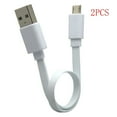 GJX 2x 20CM Ultra Short Micro USB Data Charger Cable Cord Portable ...