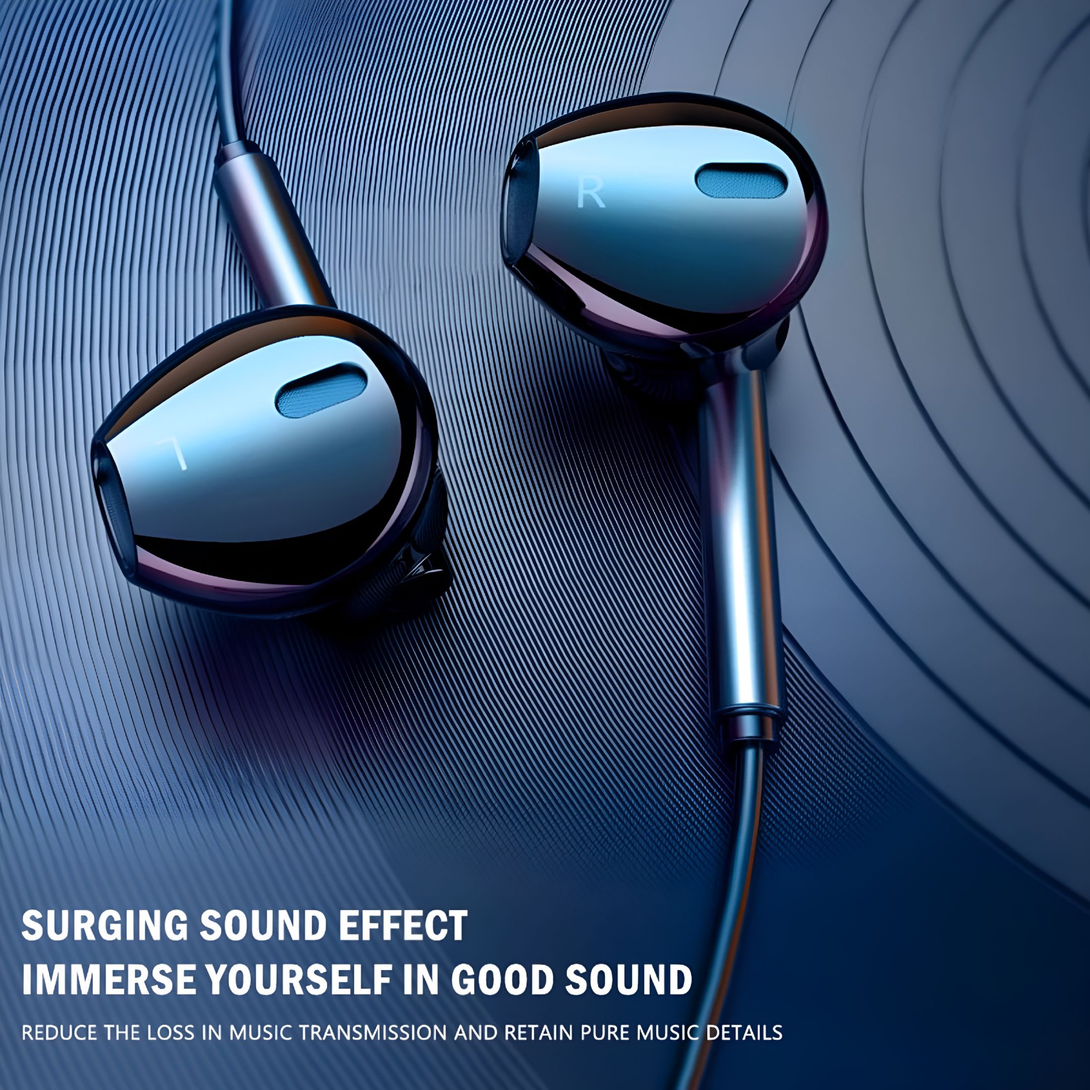 GJX 3.5mm In Ear Wired Headphones Subwoofer with Wheat Wire Controlled ...
