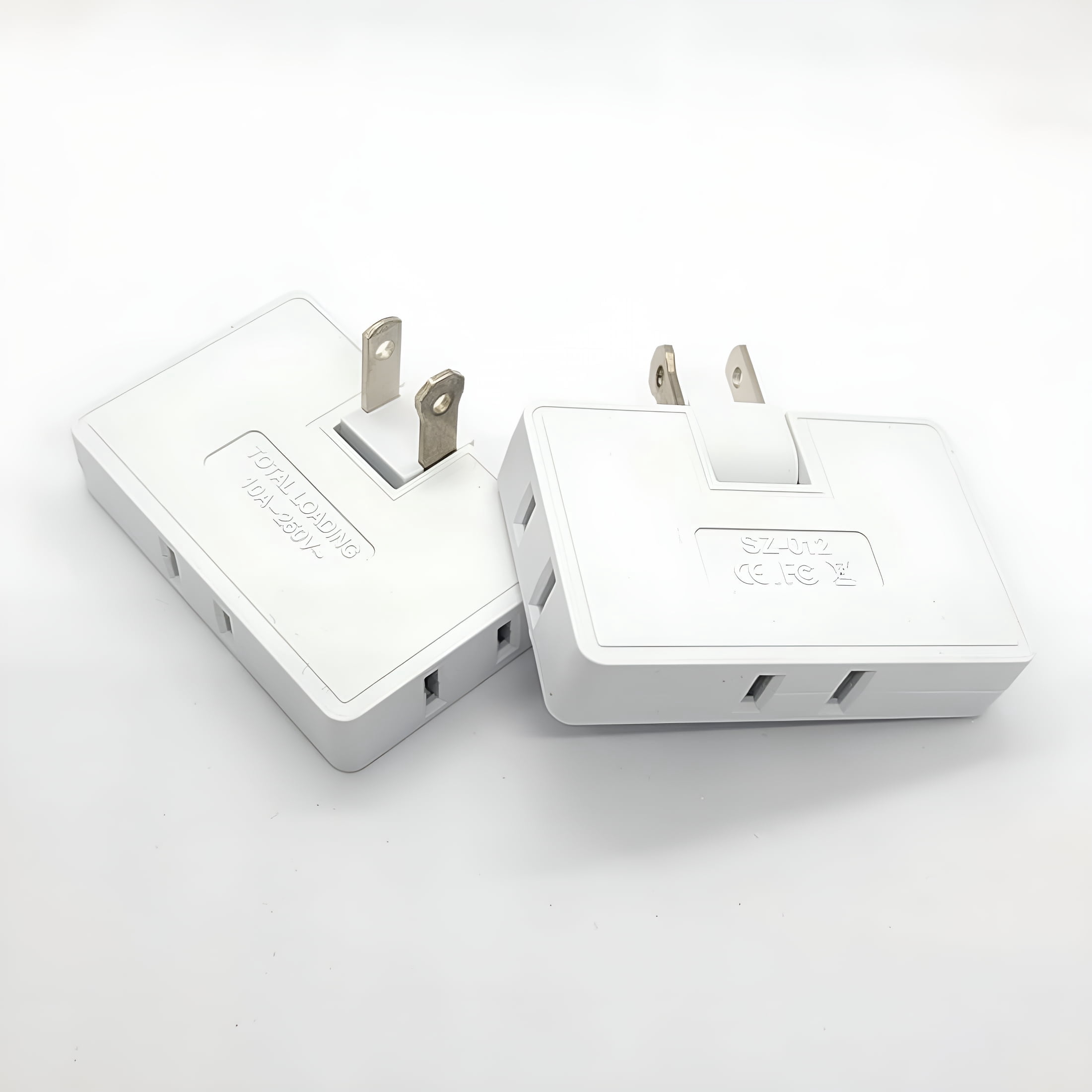 GJX 3 Way Flat Wall Outlet Extender (Pack of 2) - Portable Swivel Wall ...