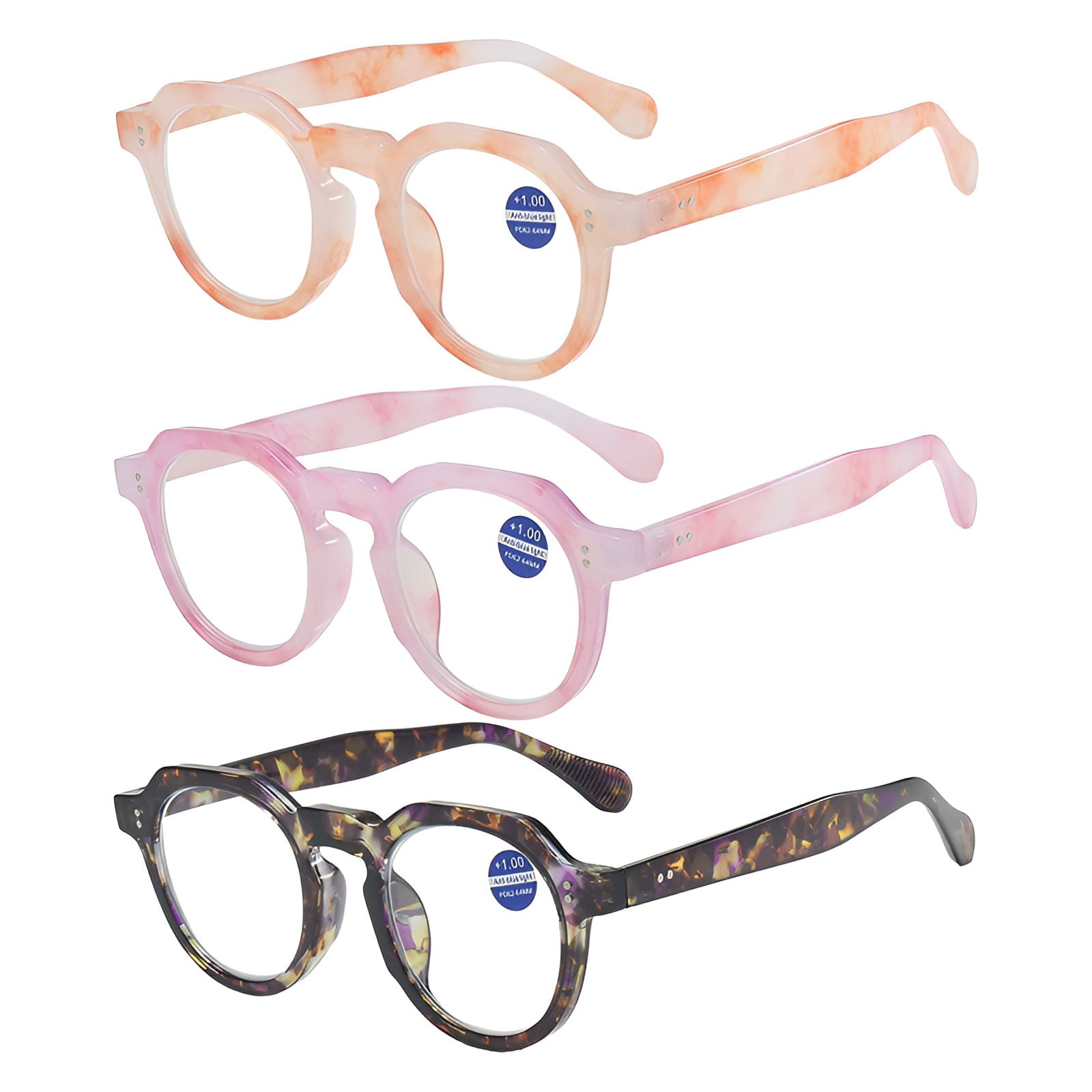 GJX 3Pcs Blue Light Blocking Glasses Women,Creative Design Blue Light ...