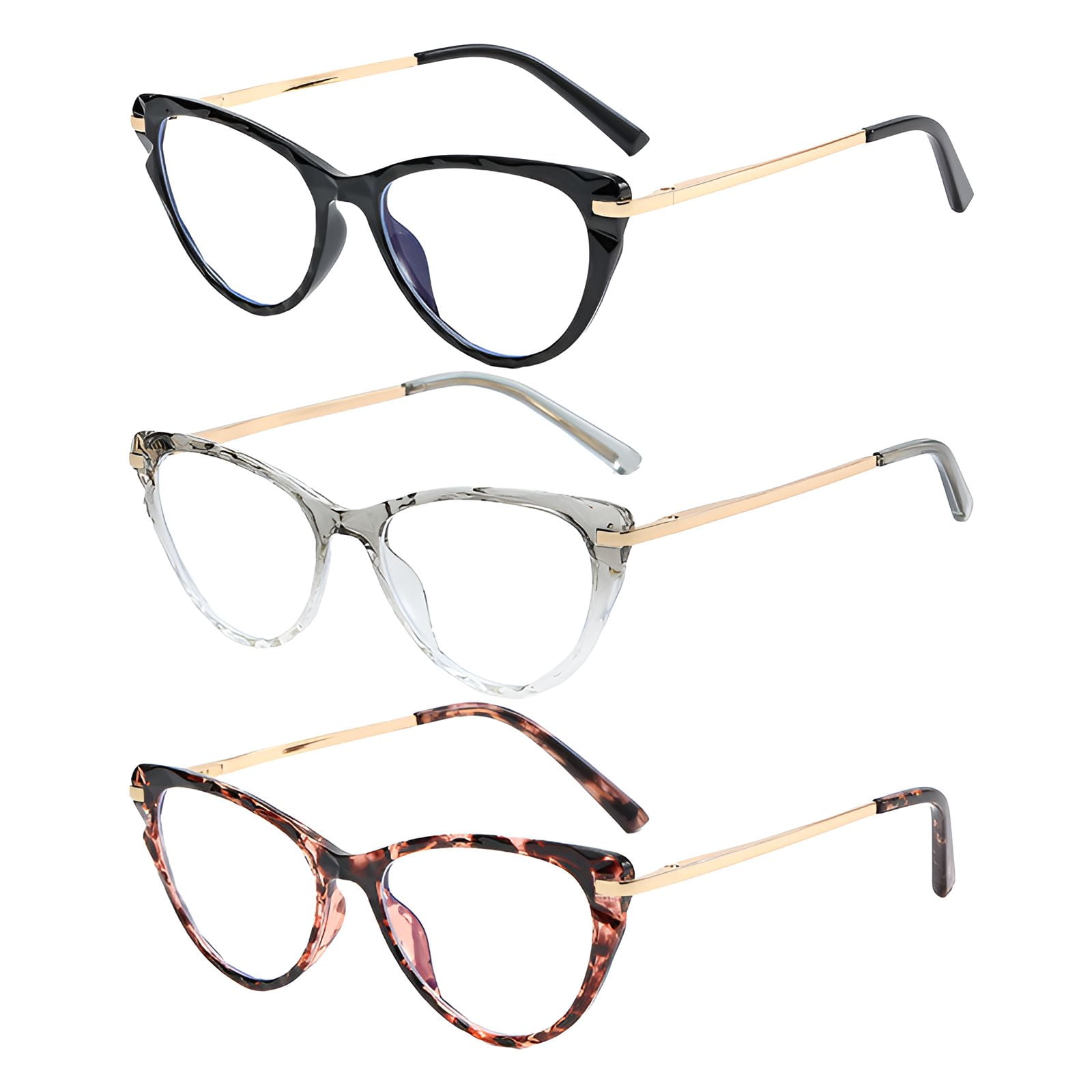 GJX 3Pcs Blue Light Blocking Glasses Women,Enhanced Eye Protection Blue ...