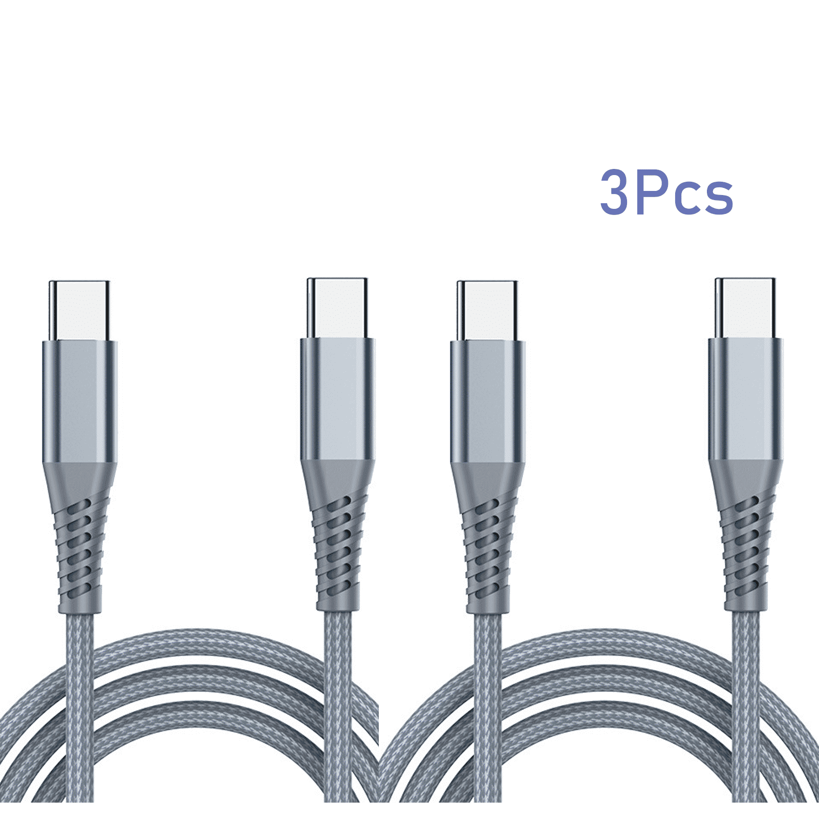 GJX 3Pcs USB Cable Smart Charging USB C Type C Cable,Break-Resistant ...