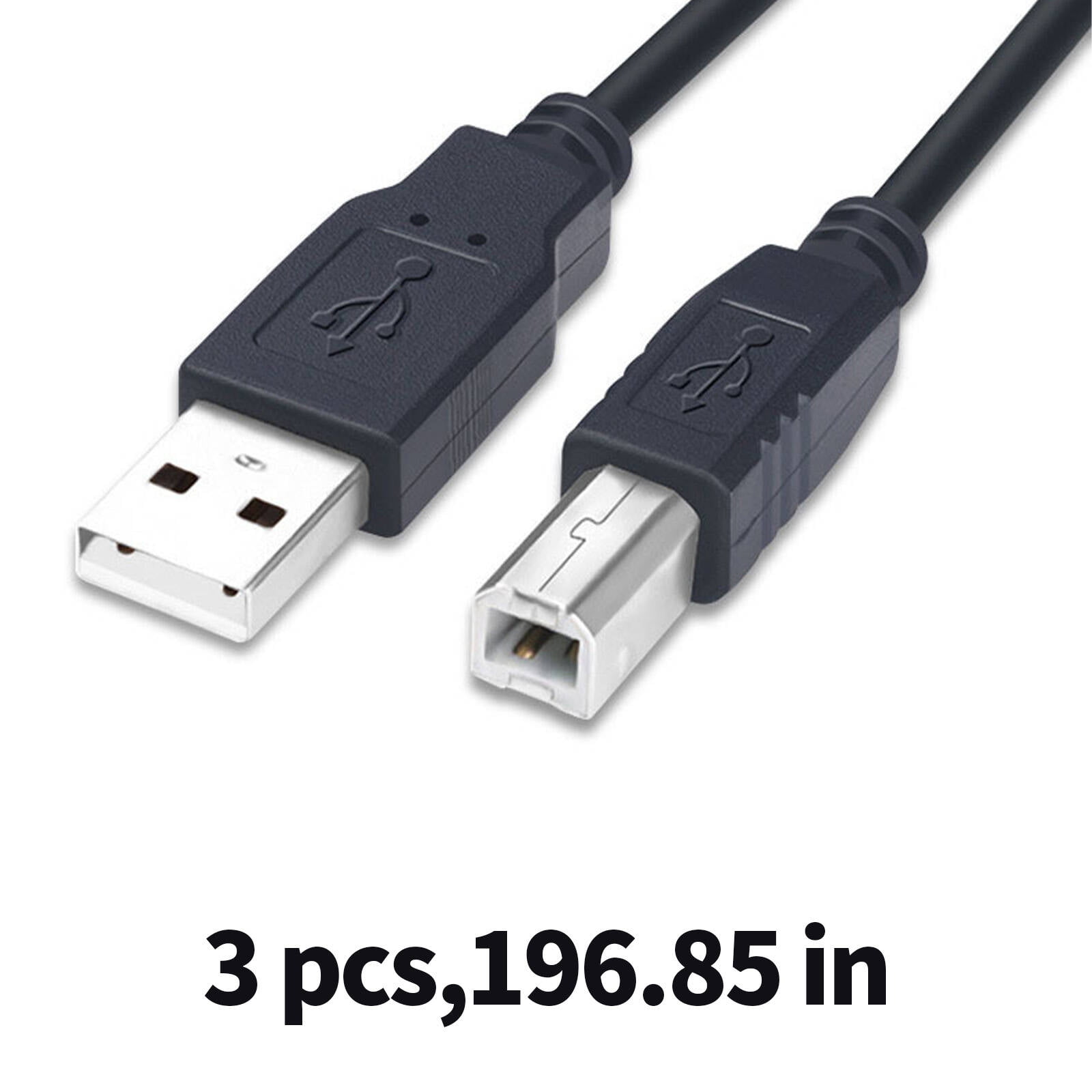 GJX 3Pcs Usb Cable,Clear Print Printer Cable,Strong and Tough Magnetic ...