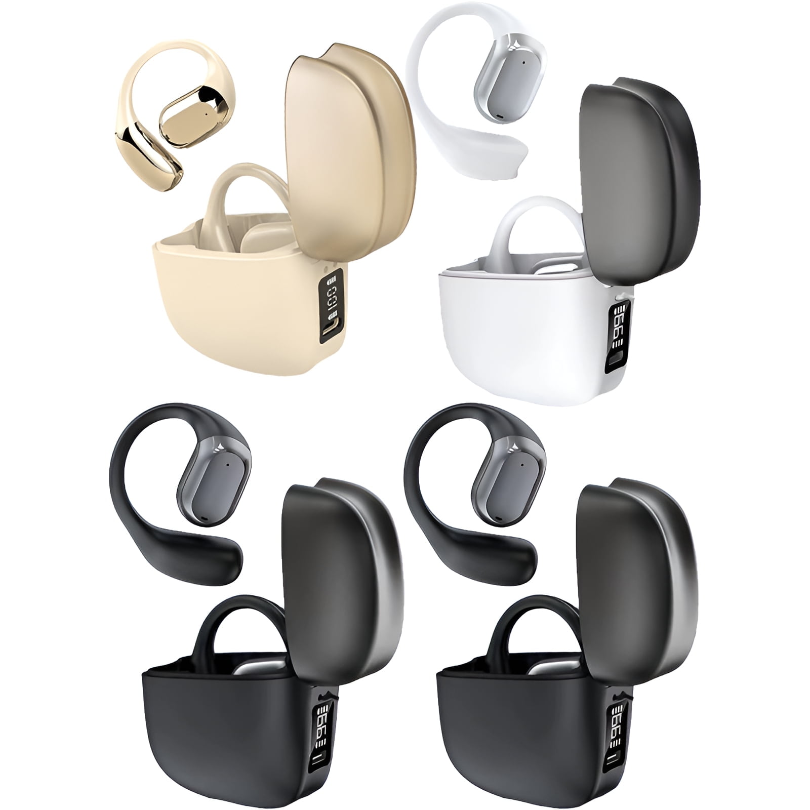GJX 4Pcs Bone Conduction Headphones,Air Bone Conduction Technology Open ...
