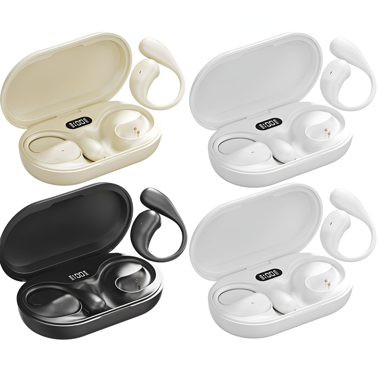 GJX 4Pcs Bone Conduction Headphones,Bone Conduction Technology Open Ear ...