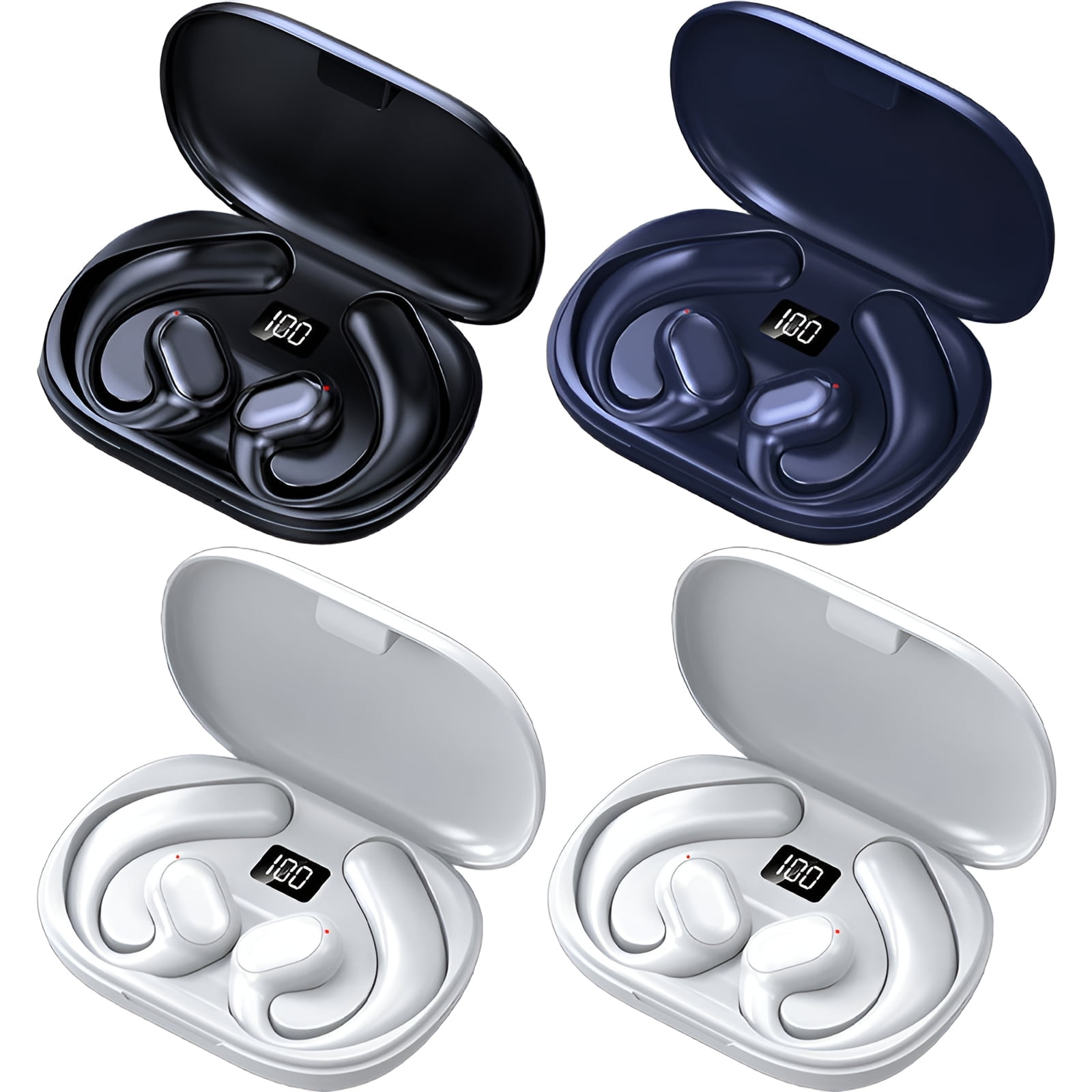 GJX 4Pcs Bone Conduction Headphones,Custom Mold Design Open Ear ...