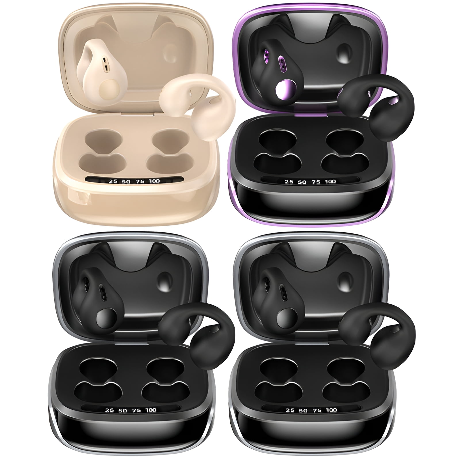 GJX 4Pcs Bone Conduction Headphones,Ear Clip Design Open Ear Headphones ...