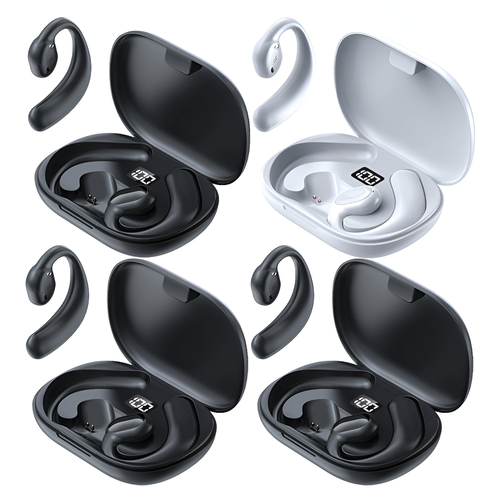 GJX 4Pcs Bone Conduction Headphones,Ear Hook Design Open Ear Headphones ...
