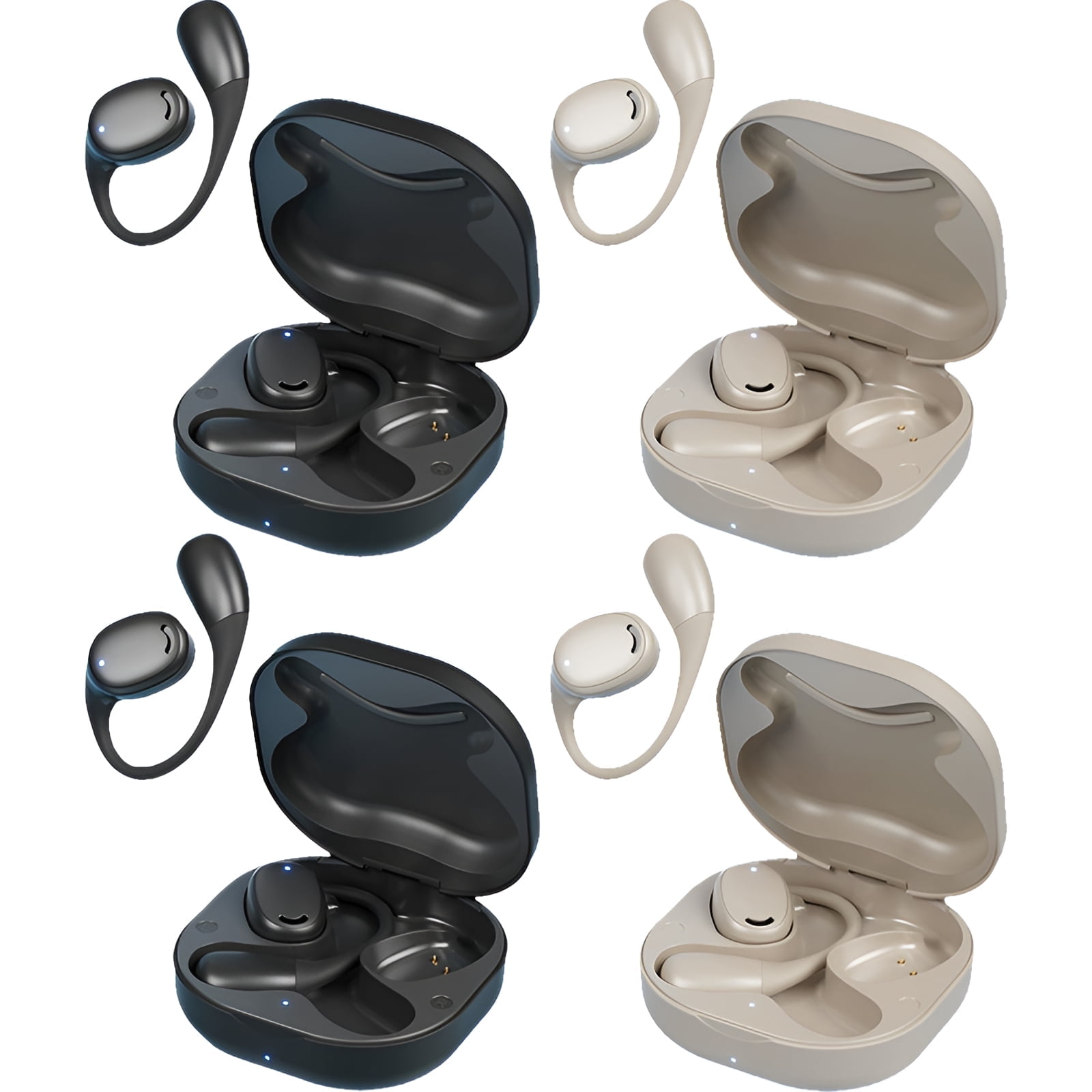 GJX 4Pcs Bone Conduction Headphones,Ear Hook Design Open Ear Headphones ...