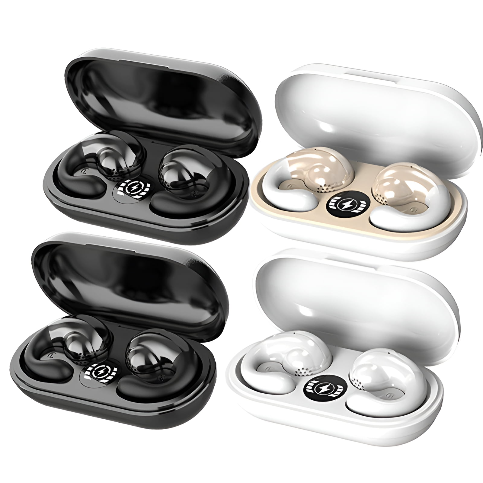 GJX 4Pcs Bone Conduction Headphones,True Wireless Connection Open Ear ...