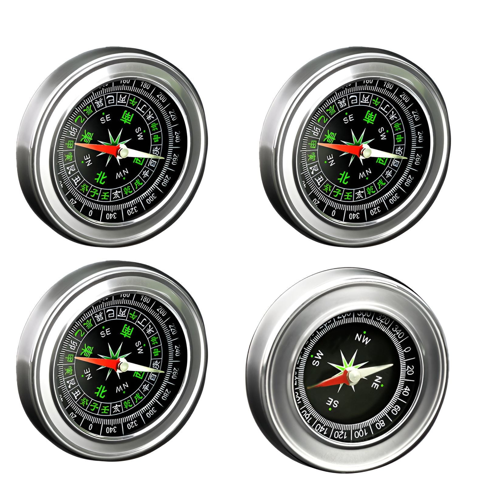 GJX 4Pcs Compass Hiking Survival,Extreme Environment Adaptability ...