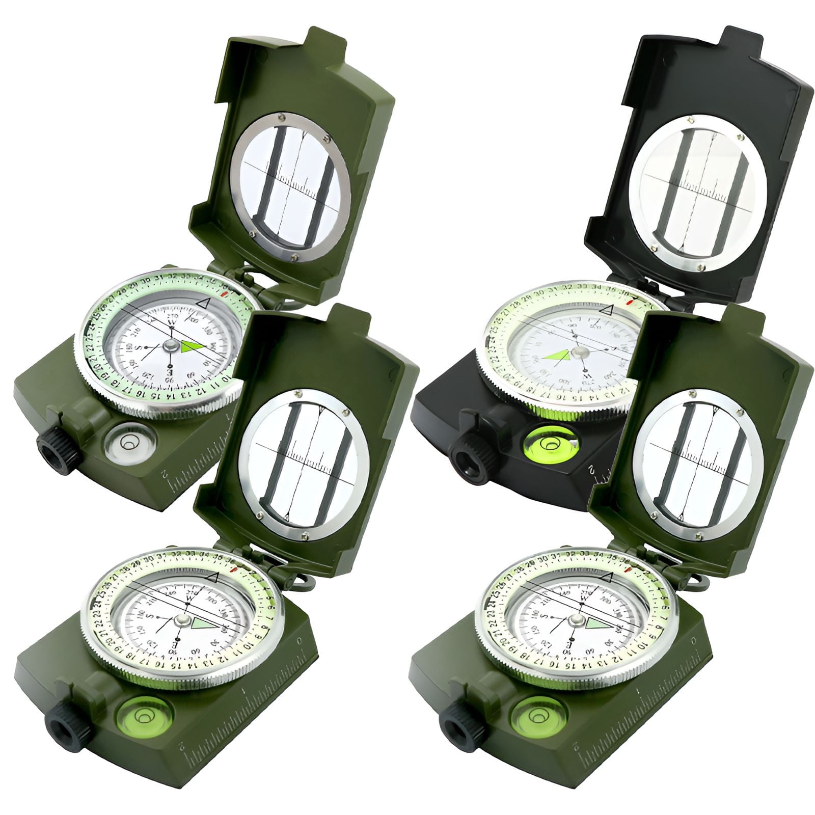 GJX 4Pcs Compass Hiking Survival,Humanized Design Compass,High ...